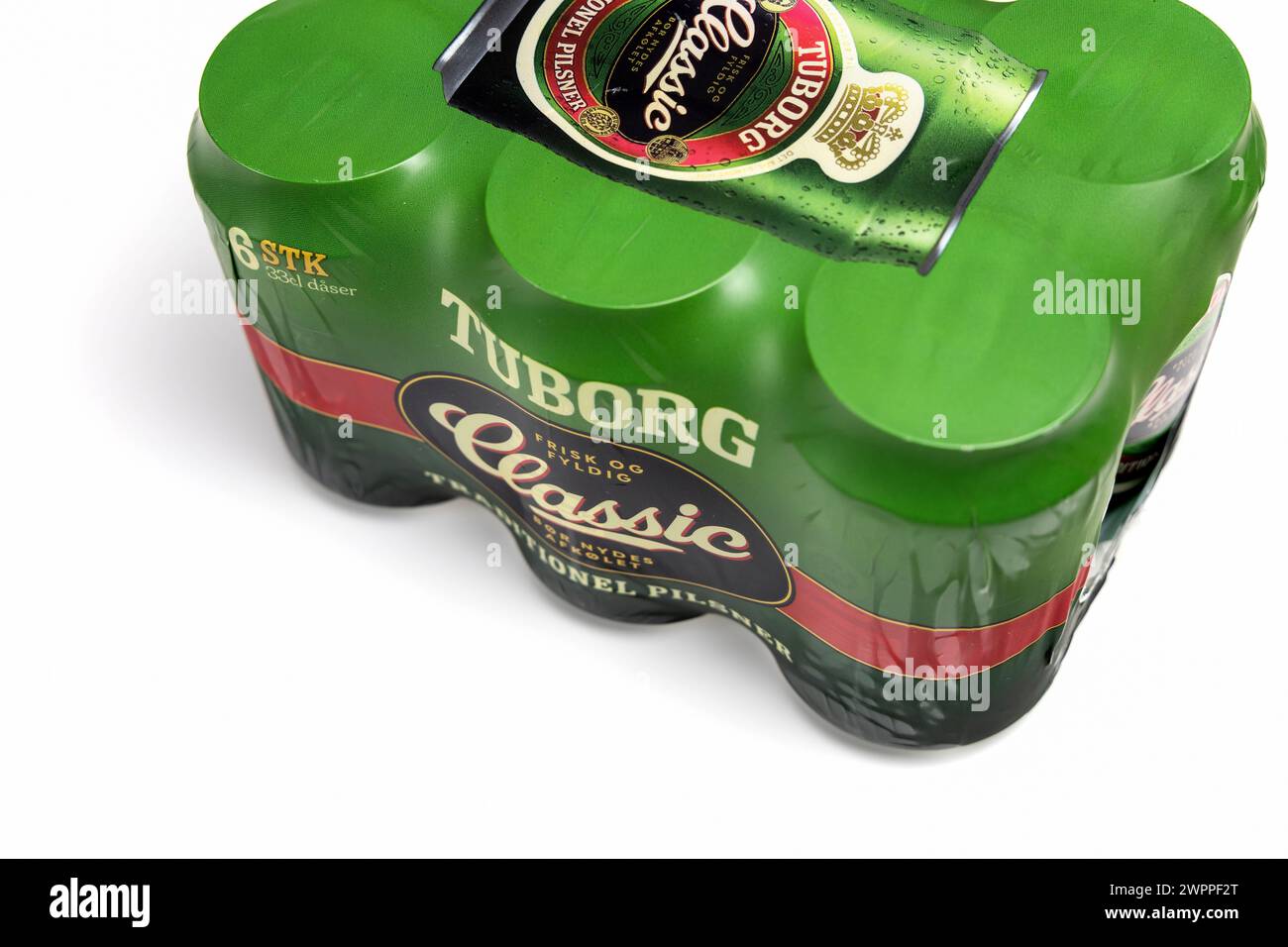 Danish beer in cans Tuborg Classic. The most popular beer Stock Photo ...