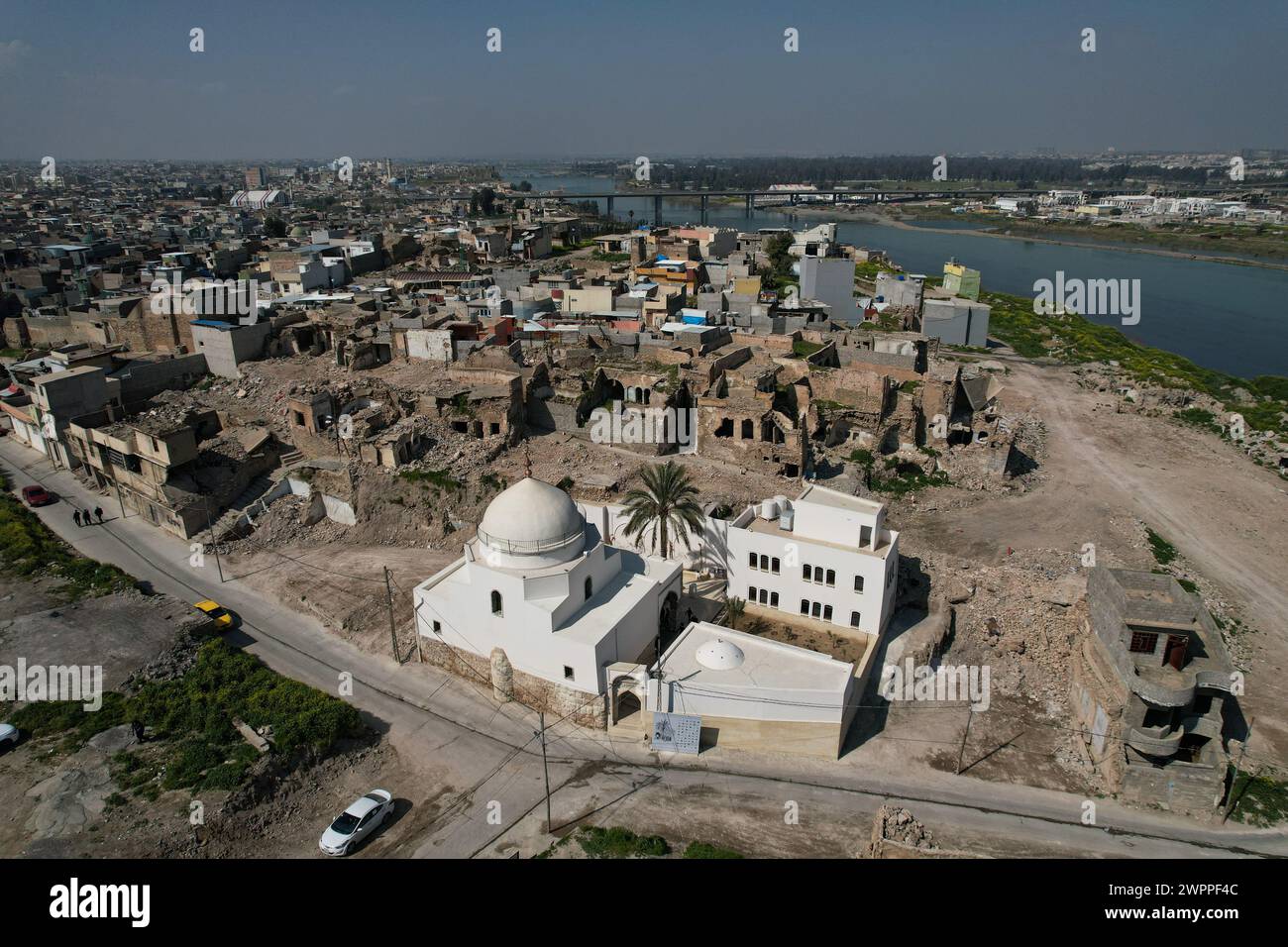 (EDITORS NOTE: Image taken with drone)An aerial view shows Al-Masfi ...