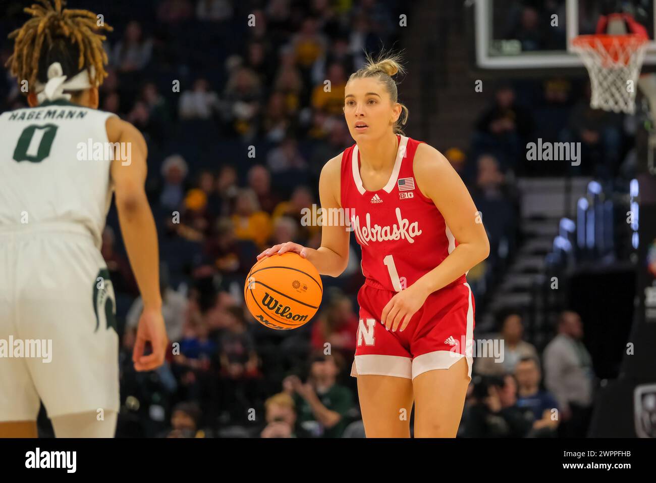 Minneapolis, Minnesota, USA. 8th Mar, 2024. Nebraska Cornhuskers guard ...
