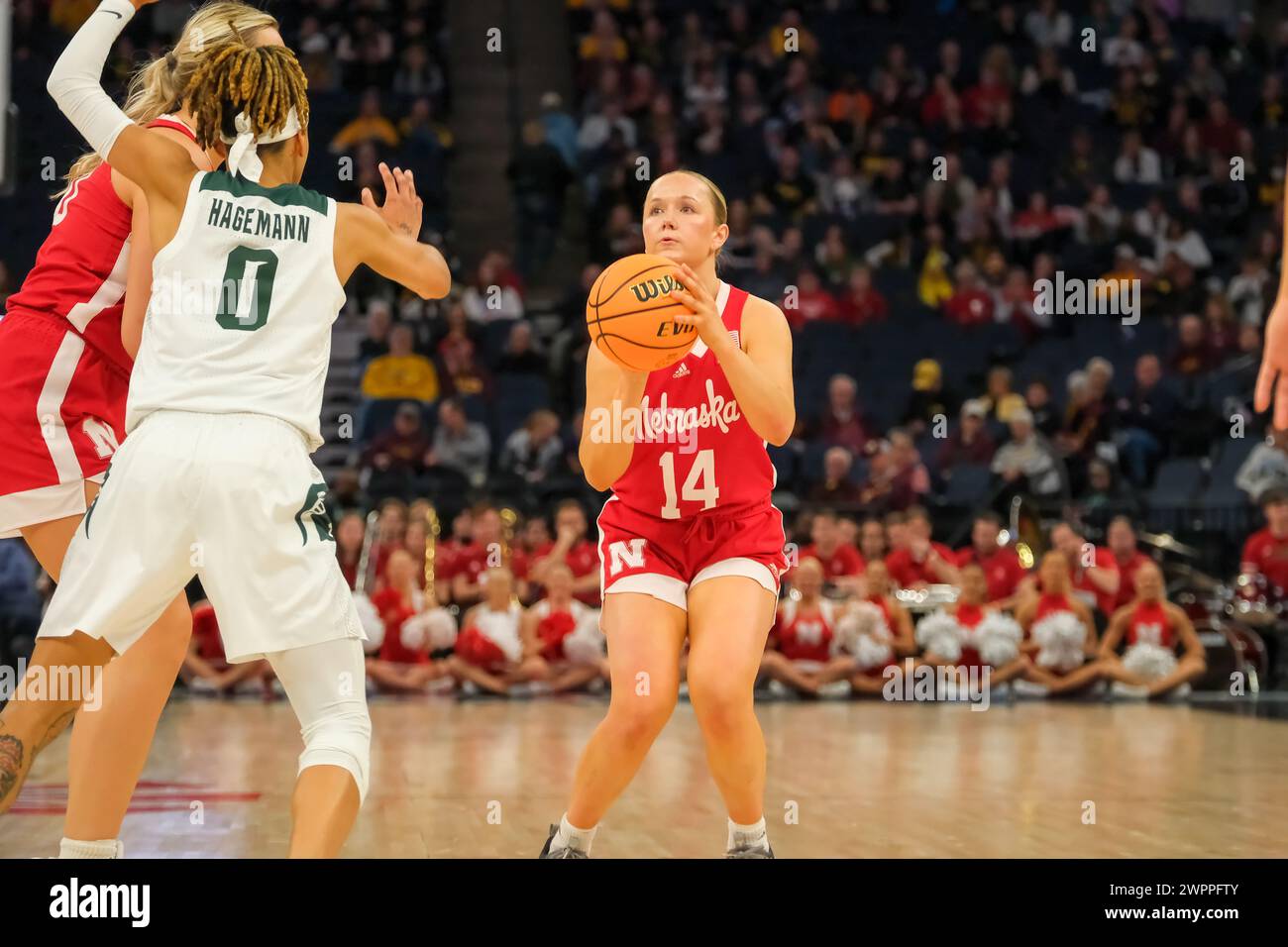 Minneapolis, Minnesota, USA. 8th Mar, 2024. Nebraska Cornhuskers guard ...