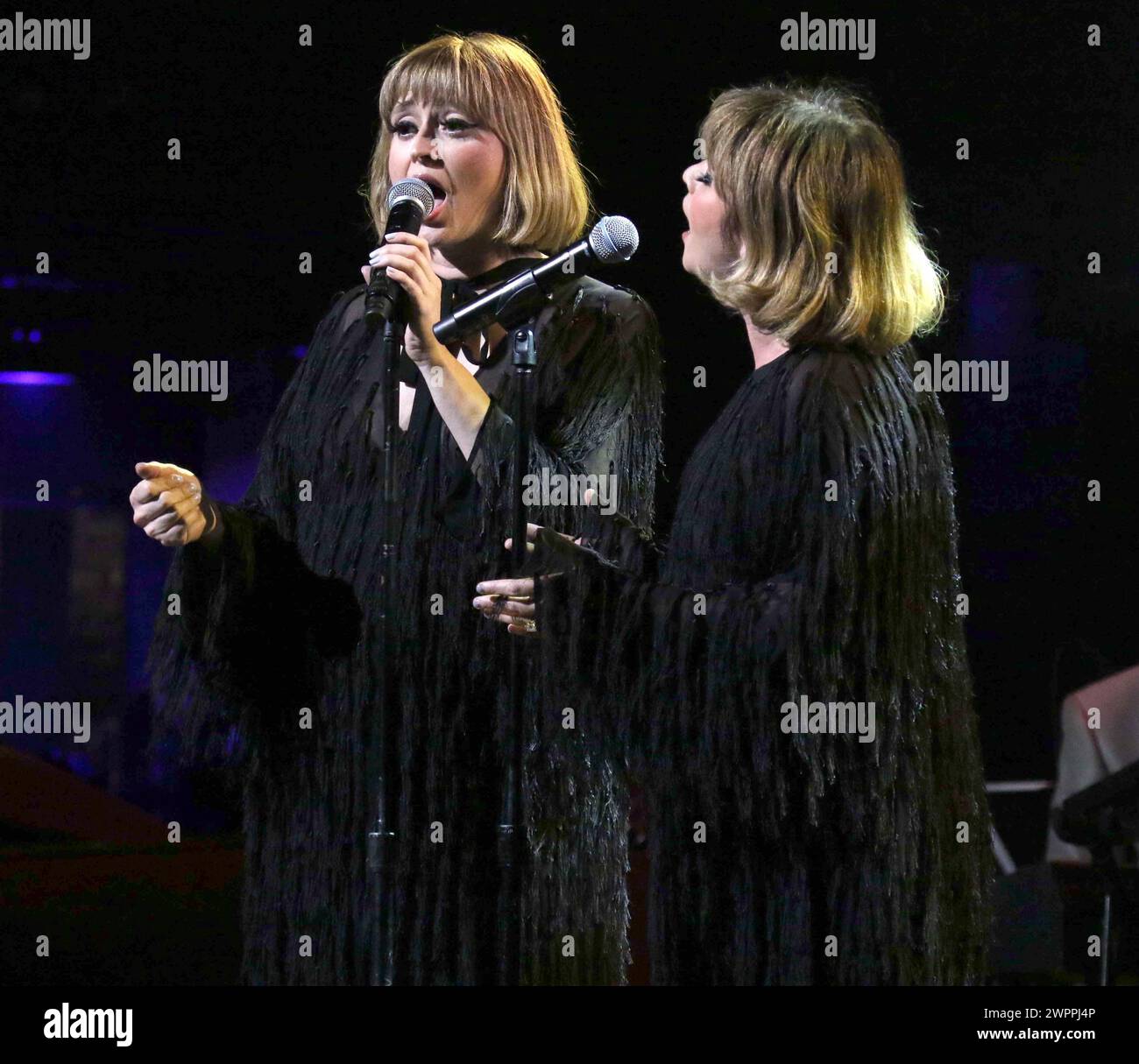 March 7, 2024, New York, New York, USA: Singers HOLLY LAESSIG and JESS ...