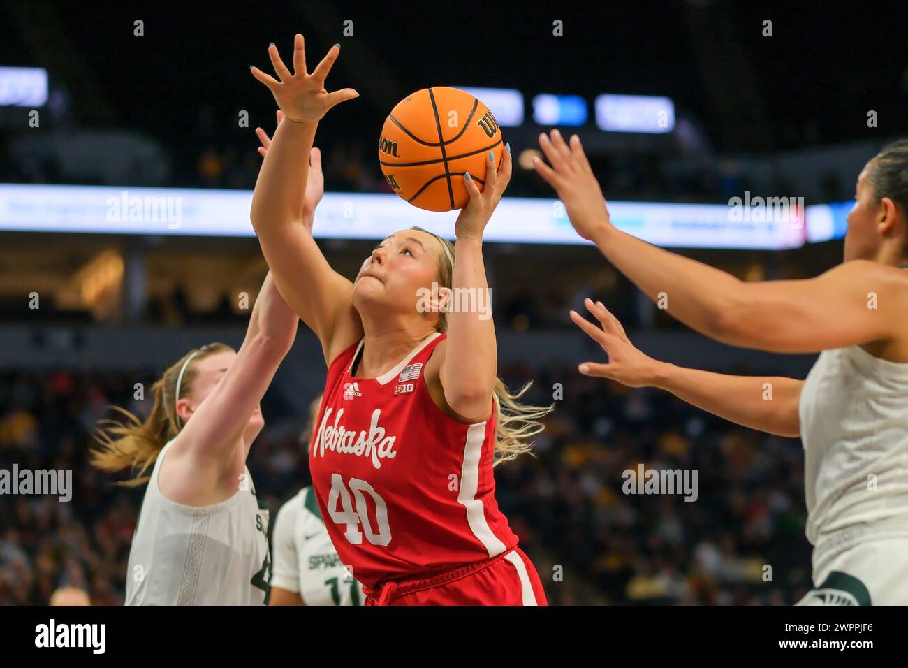 Minneapolis, Minnesota, USA. 7th Mar, 2024. Nebraska Cornhuskers center ...