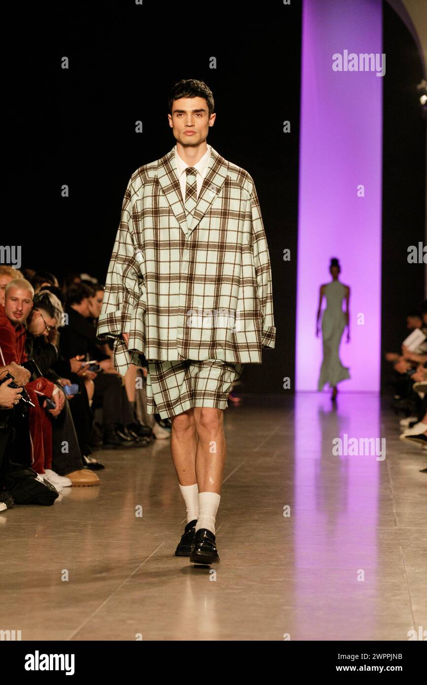 A model walks the runway at the Luís Carvalho Blossom Collection FW 24/ ...