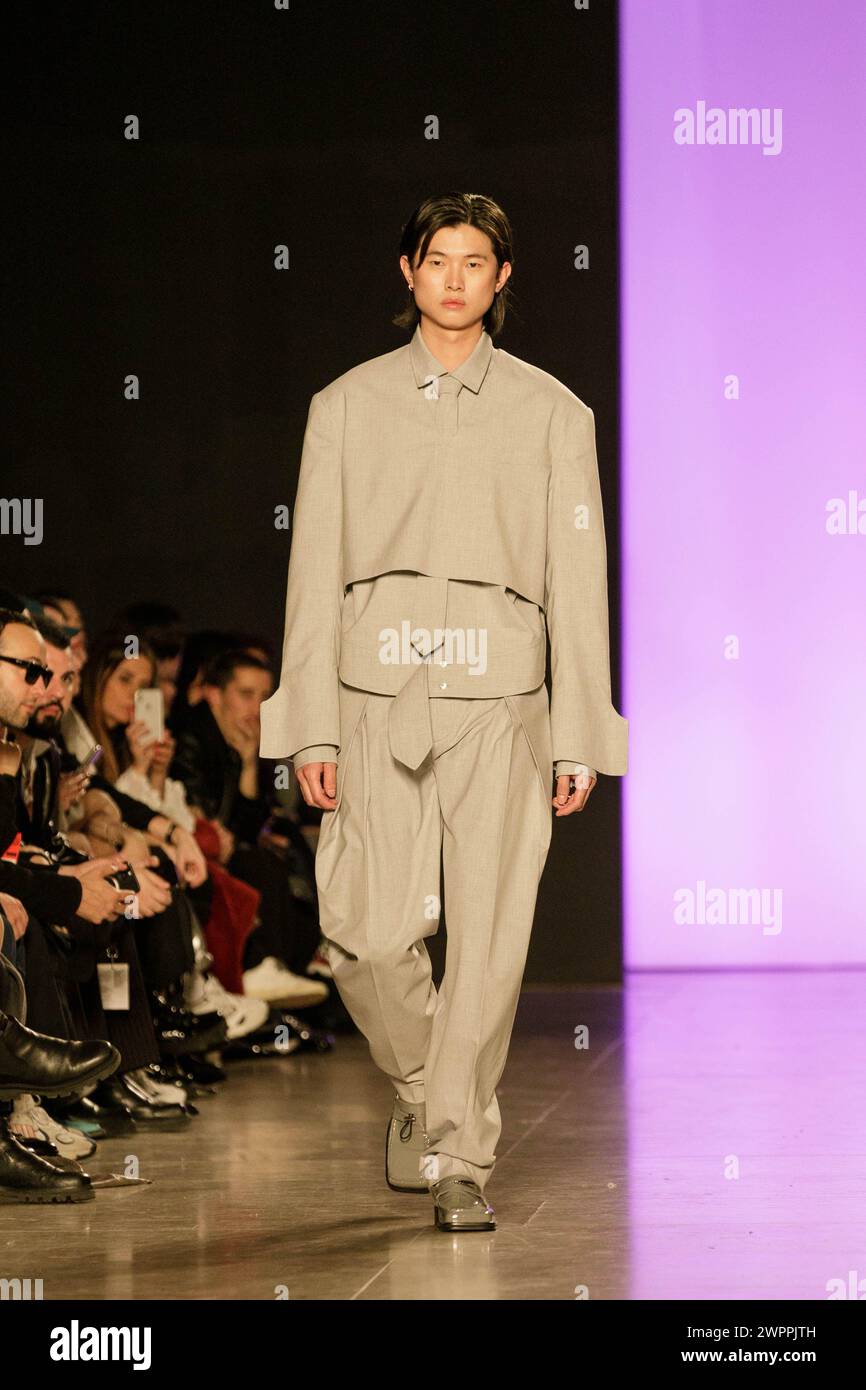 A model walks the runway at the Luís Carvalho Blossom Collection FW 24/ ...