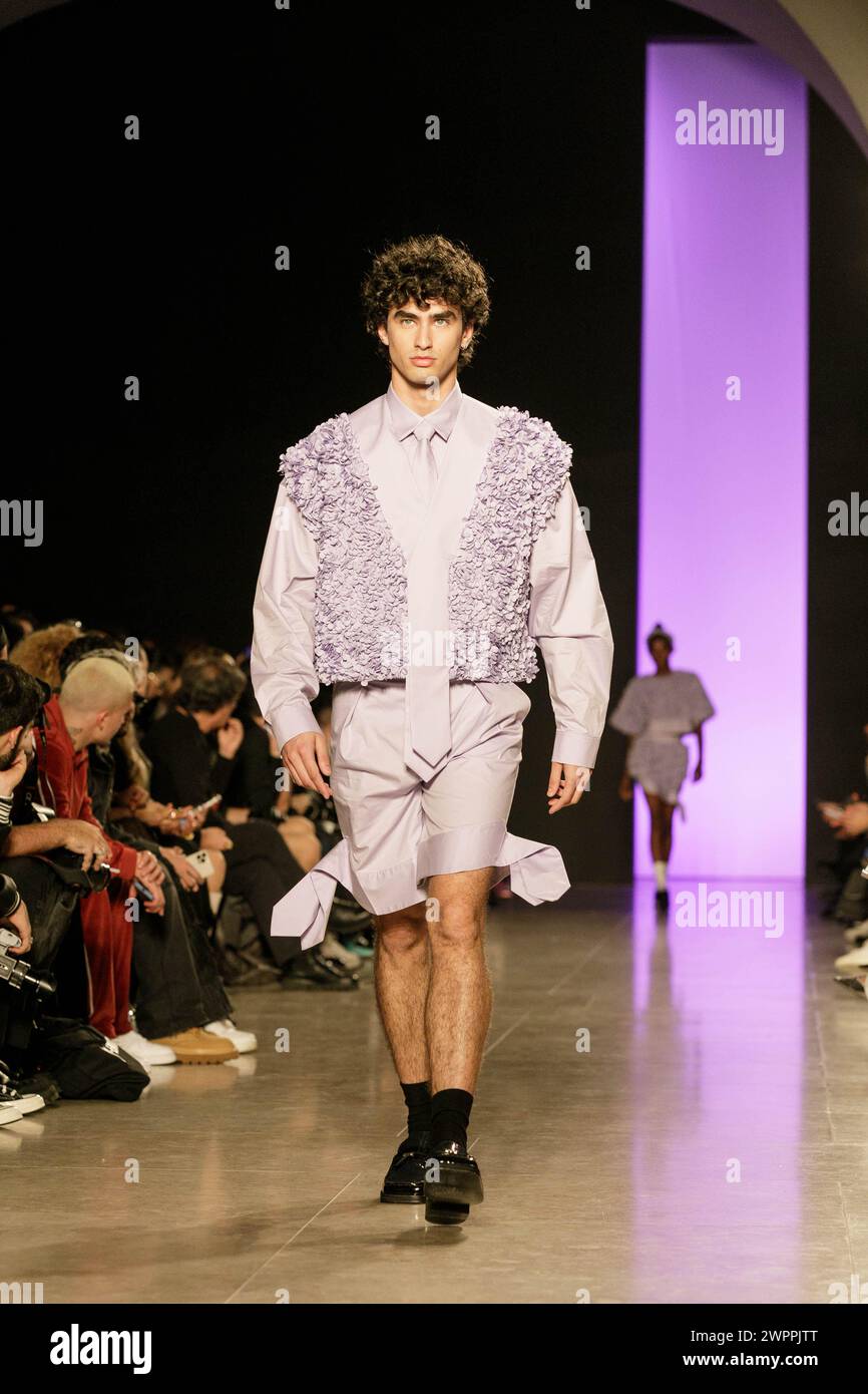 A model walks the runway at the Luís Carvalho Blossom Collection FW 24/ ...