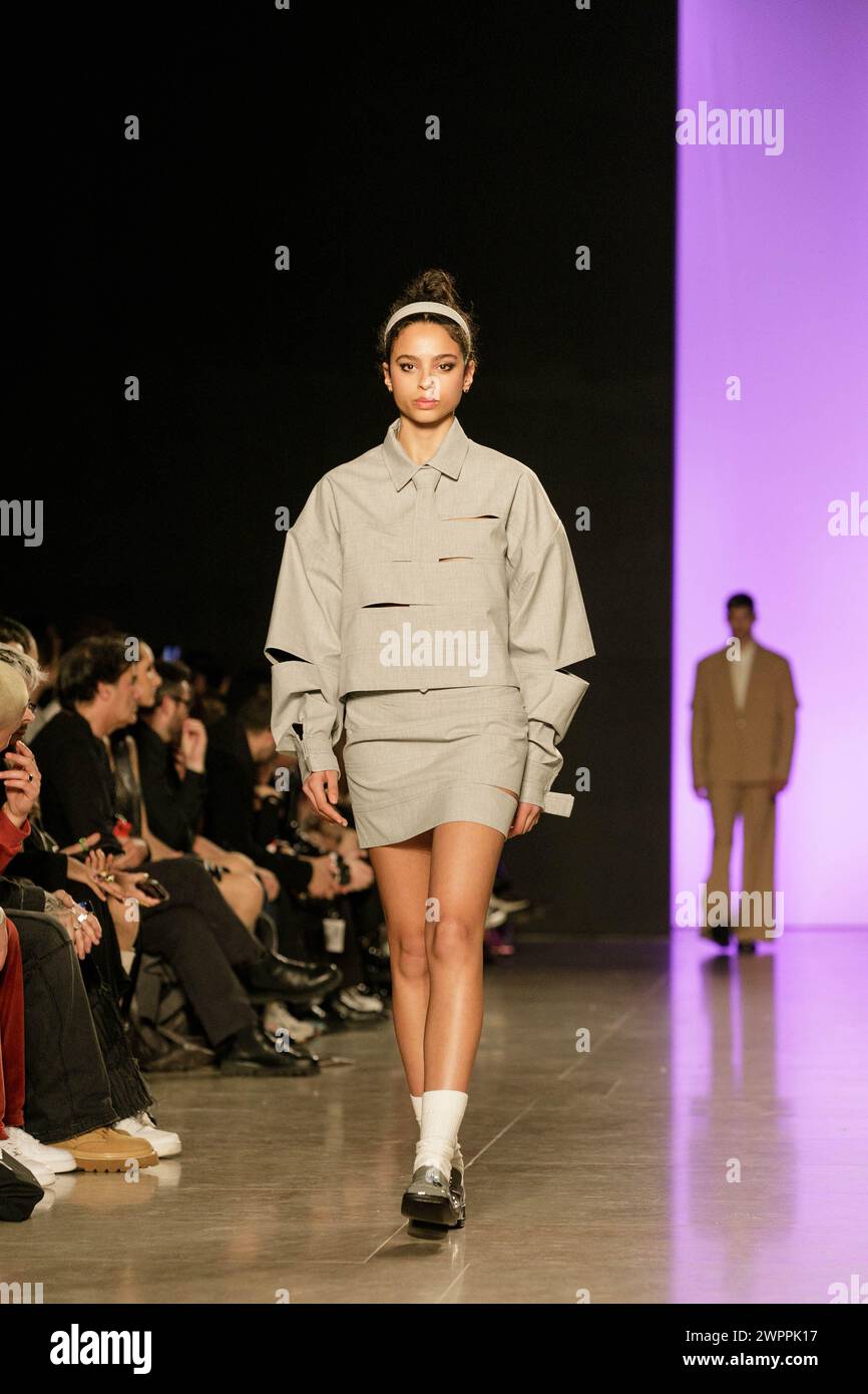 A model walks the runway at the Luís Carvalho Blossom Collection FW 24/ ...