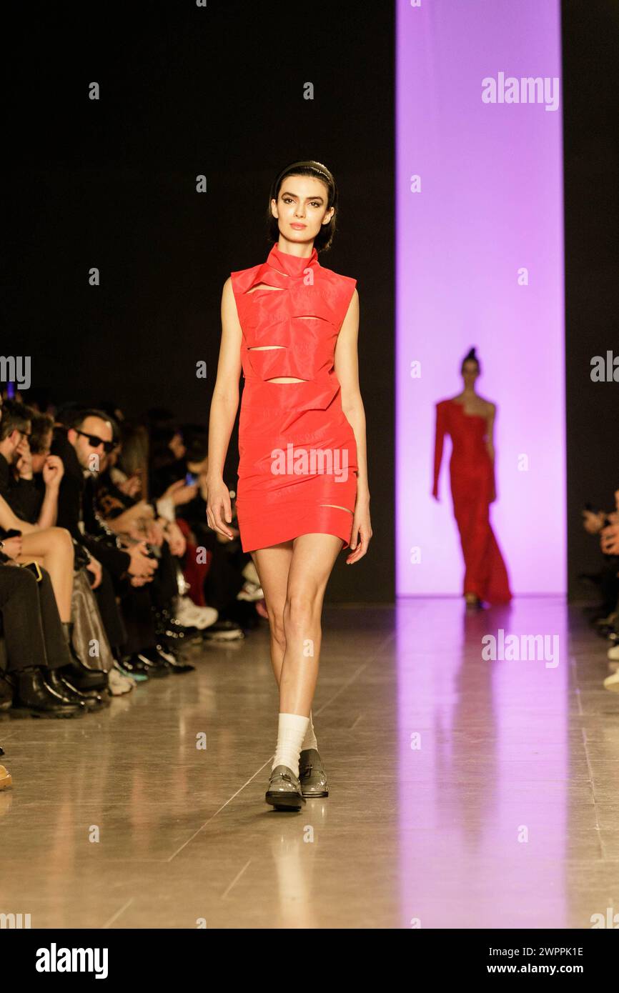 A model walks the runway at the Luís Carvalho Blossom Collection FW 24/ ...