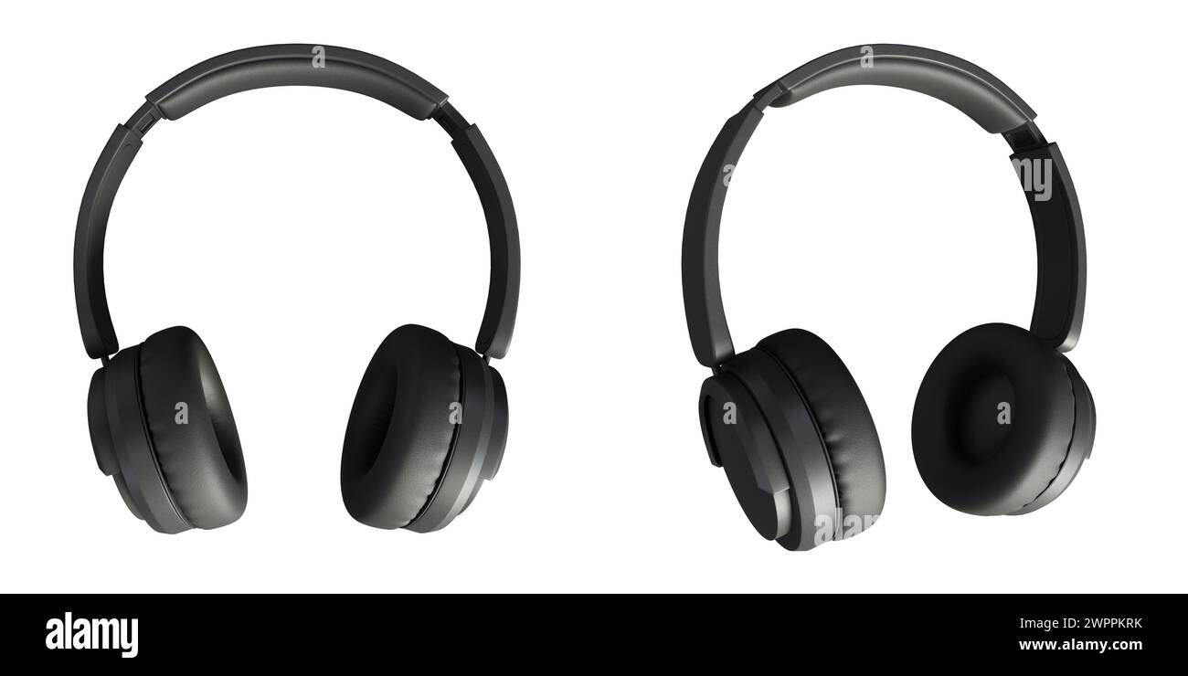 3D object rendering of wireless headphones for listening to music.3d ...