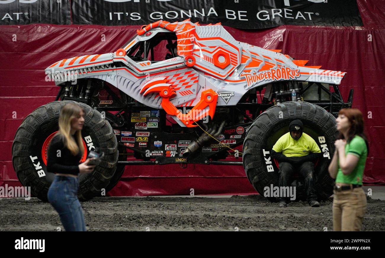 Vancouver, Canada. 8th Mar, 2024. A monster truck is seen during a ...