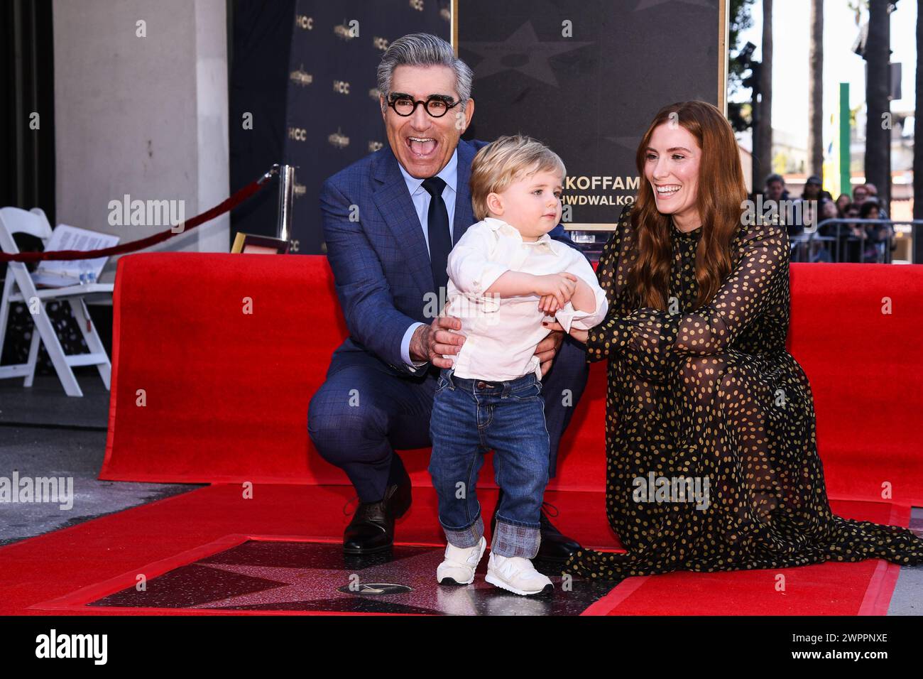 Hollywood, USA. 08th Mar, 2024. Sarah Levy (right) and son James Eugene ...
