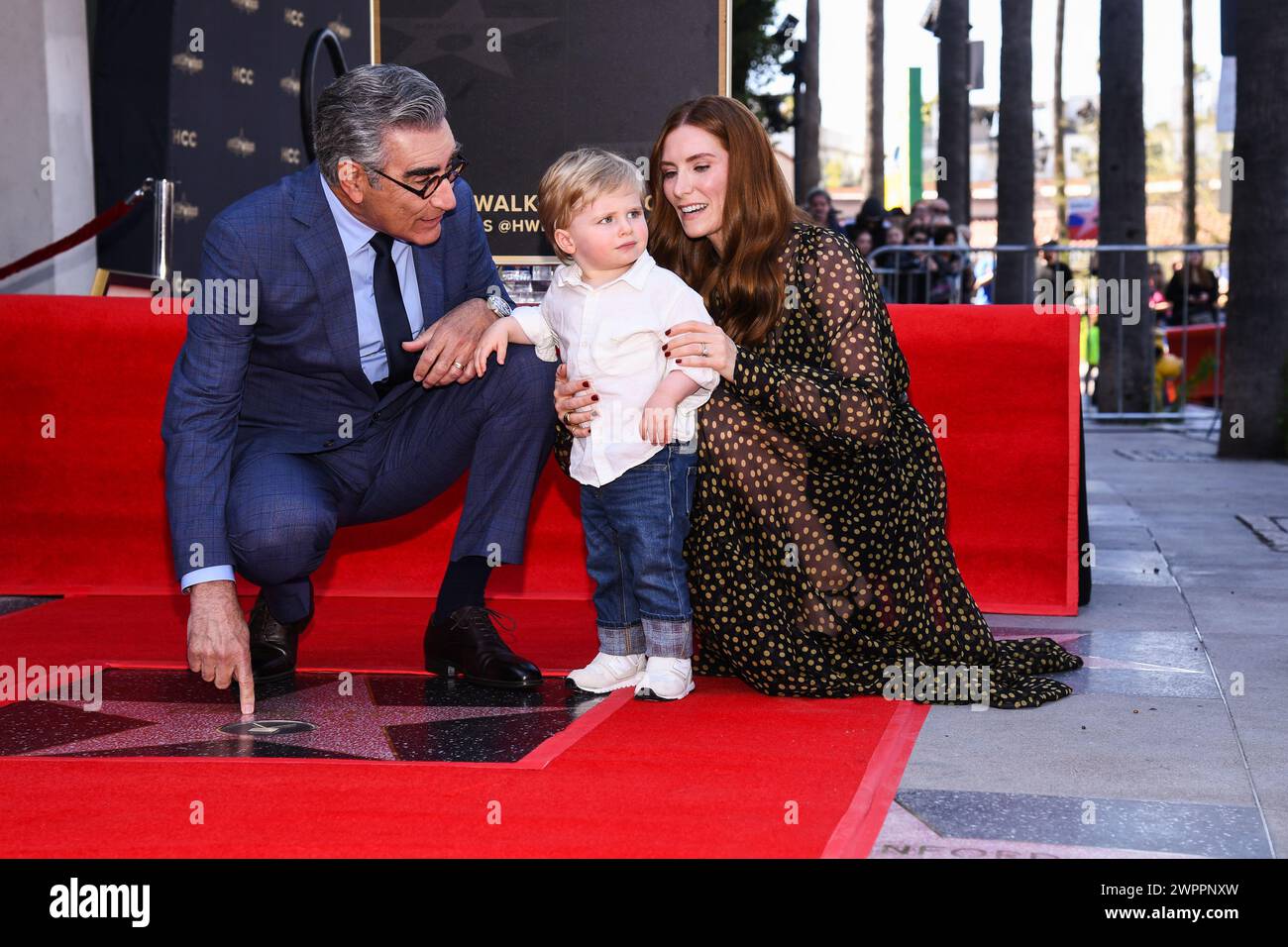 Hollywood, USA. 08th Mar, 2024. Sarah Levy (right) and son James Eugene Outerbridge join Eugene ...