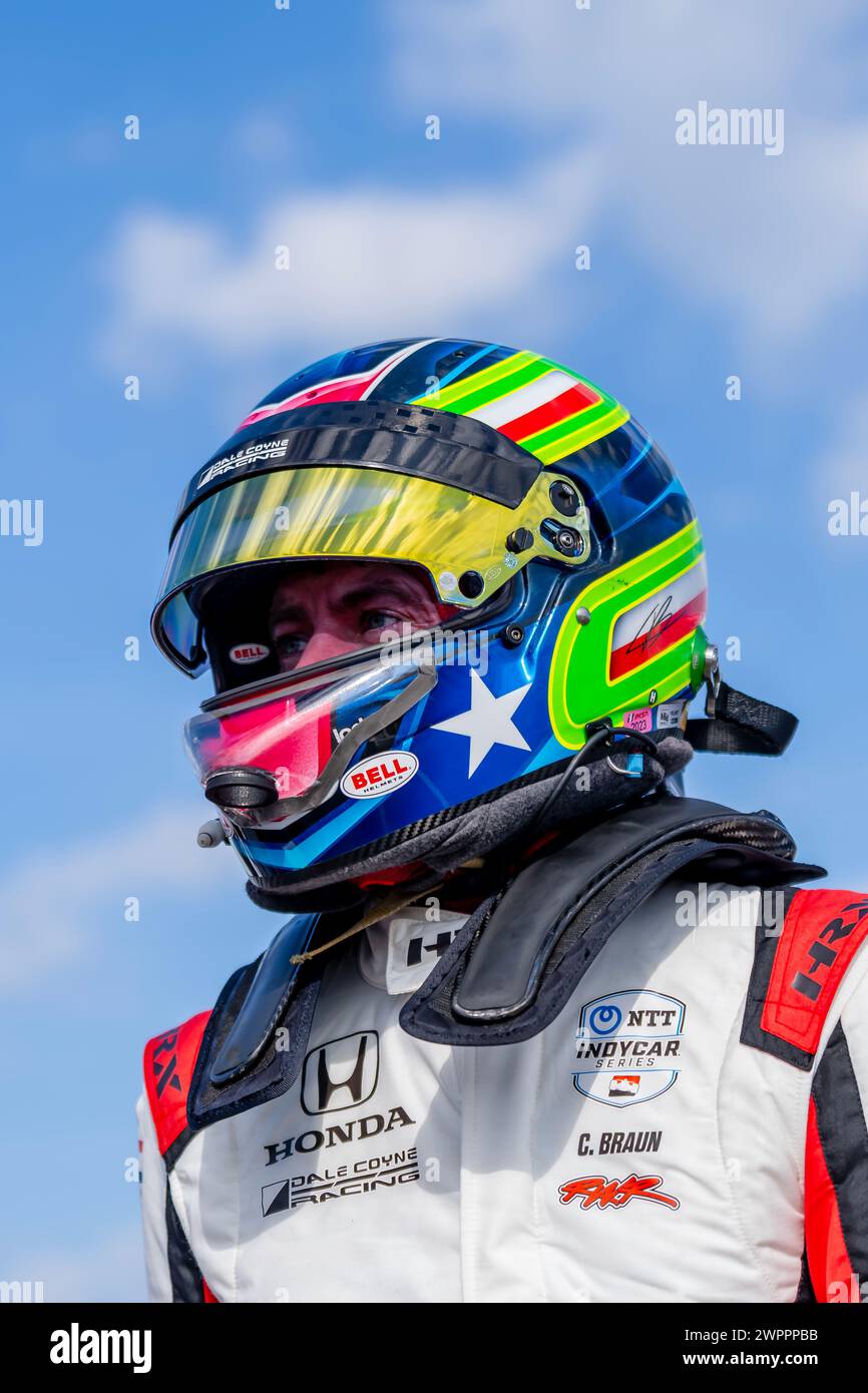 St. Petersburg, Fl, USA. 8th Mar, 2024. INDYCAR Series driver, COLIN ...