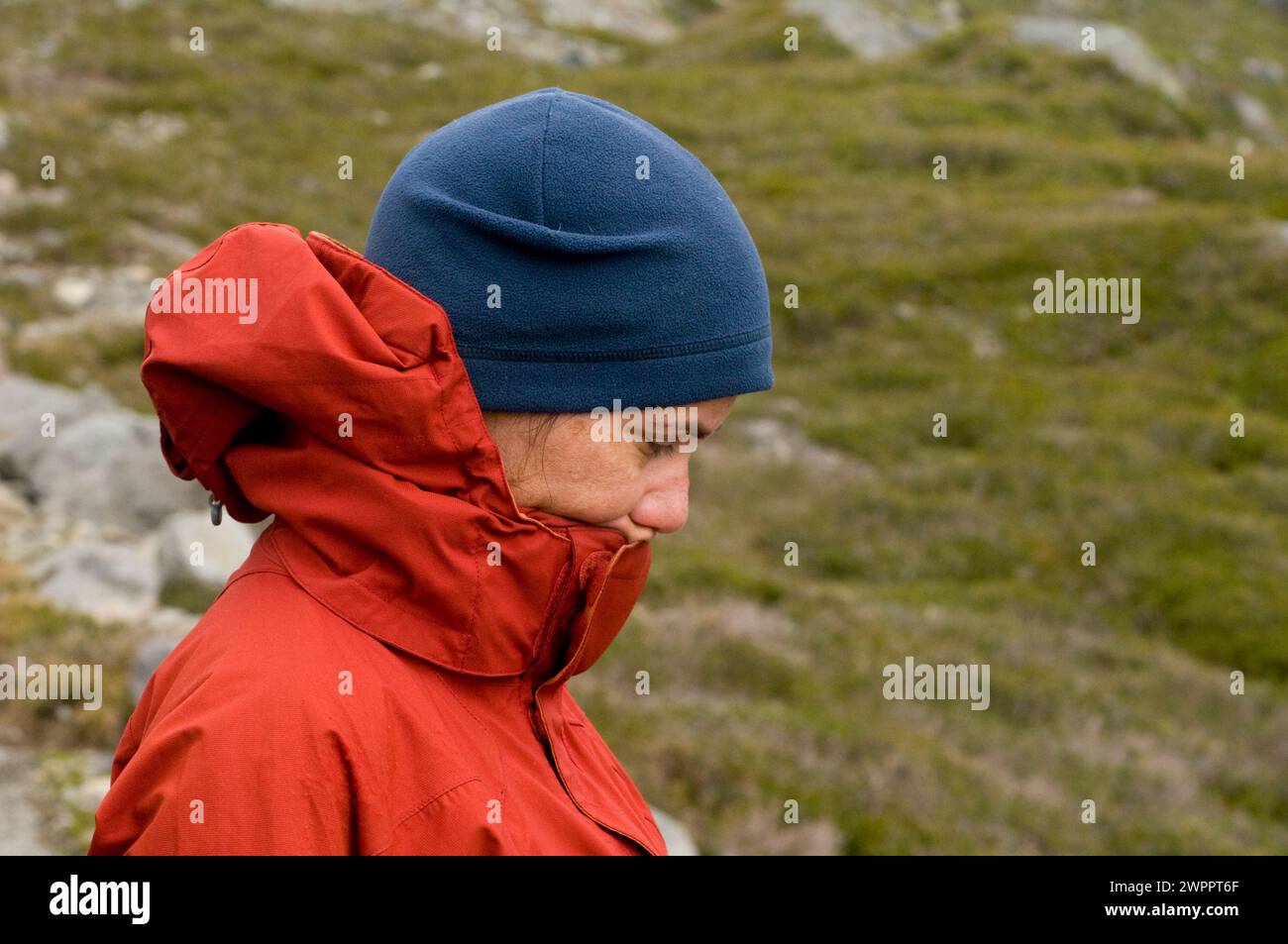 Native american person Indian Sunny Coulson hiking along the Copper ...