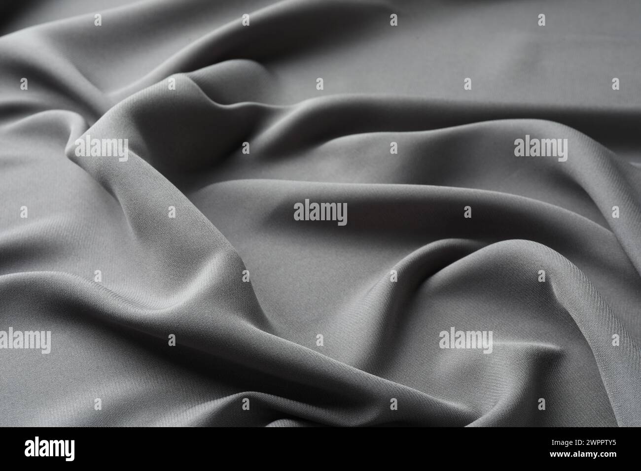 Texture of grey crumpled silk fabric as background, closeup Stock Photo ...