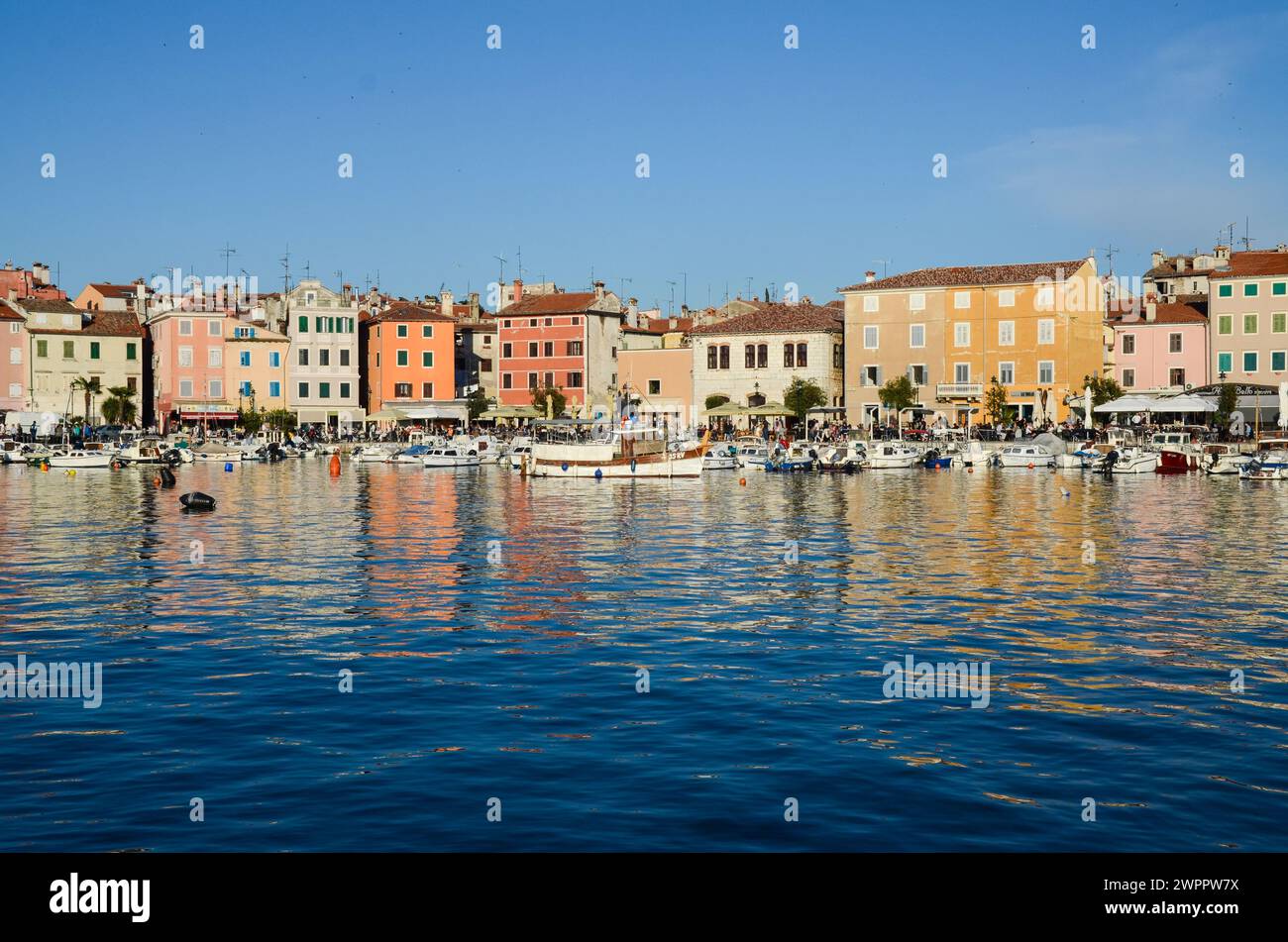 Old town of Rovinj (Rovigno) on Adriatic sea, Istrian Peninsula (Istra ...