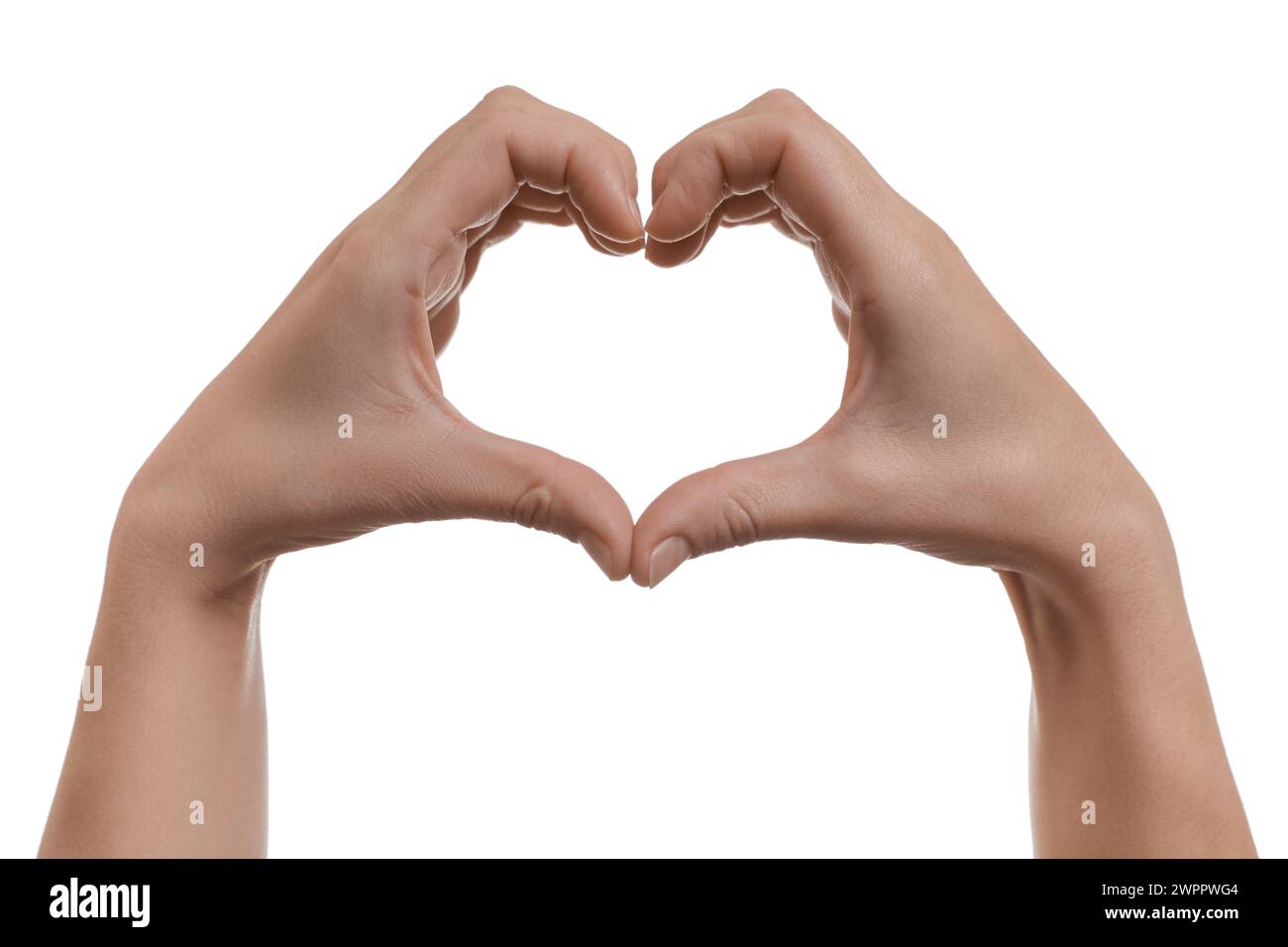 Woman making heart gesture isolated hi-res stock photography and images ...