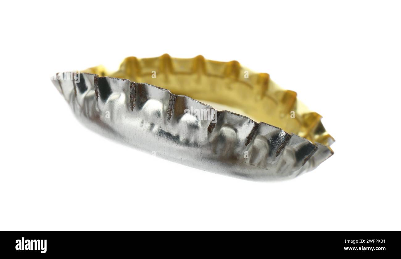 One beer bottle cap isolated on white Stock Photo - Alamy