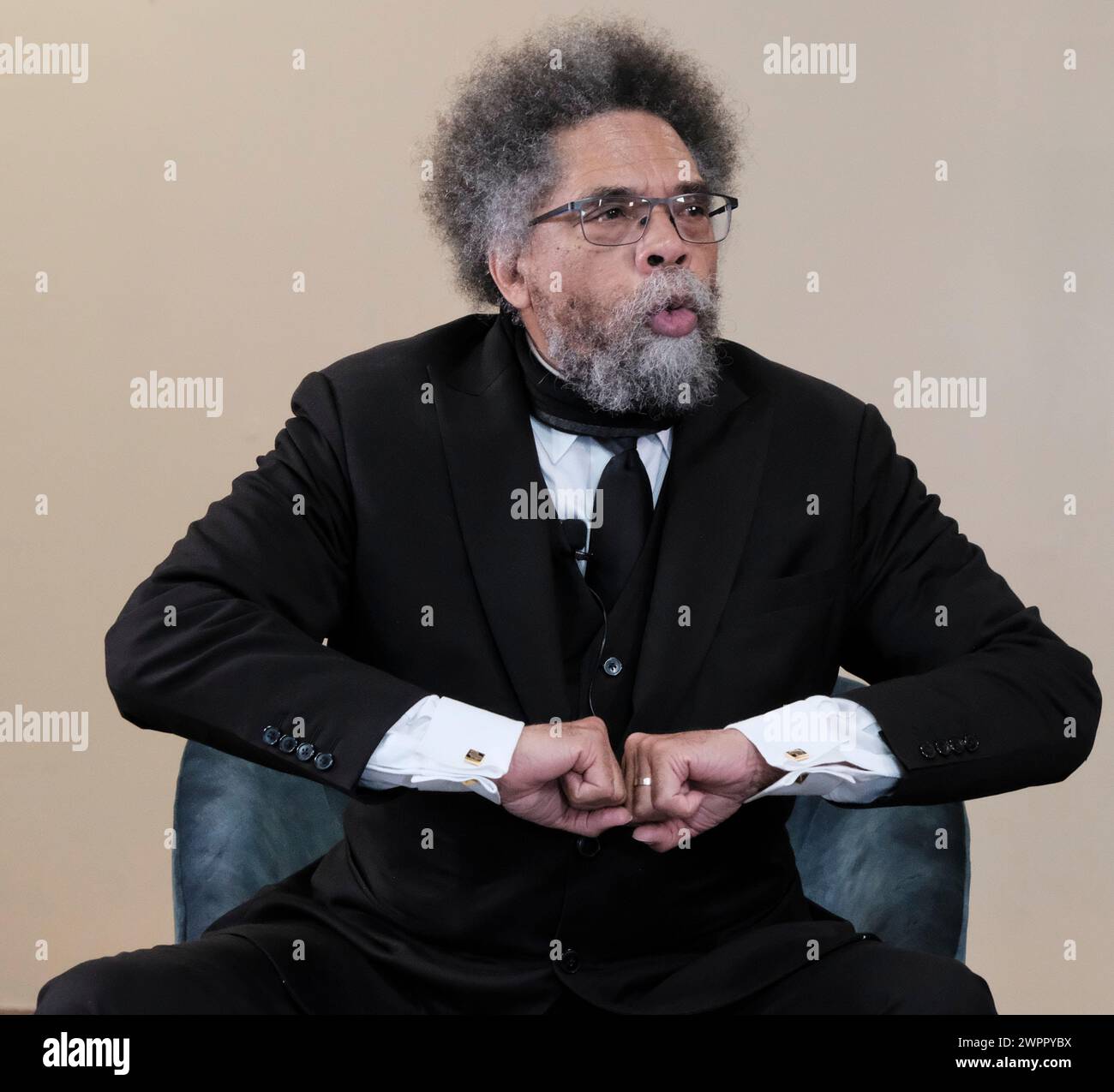 Atlanta, Georgia, USA. 8th Mar, 2024. Dr. Cornel West speaks to the ...