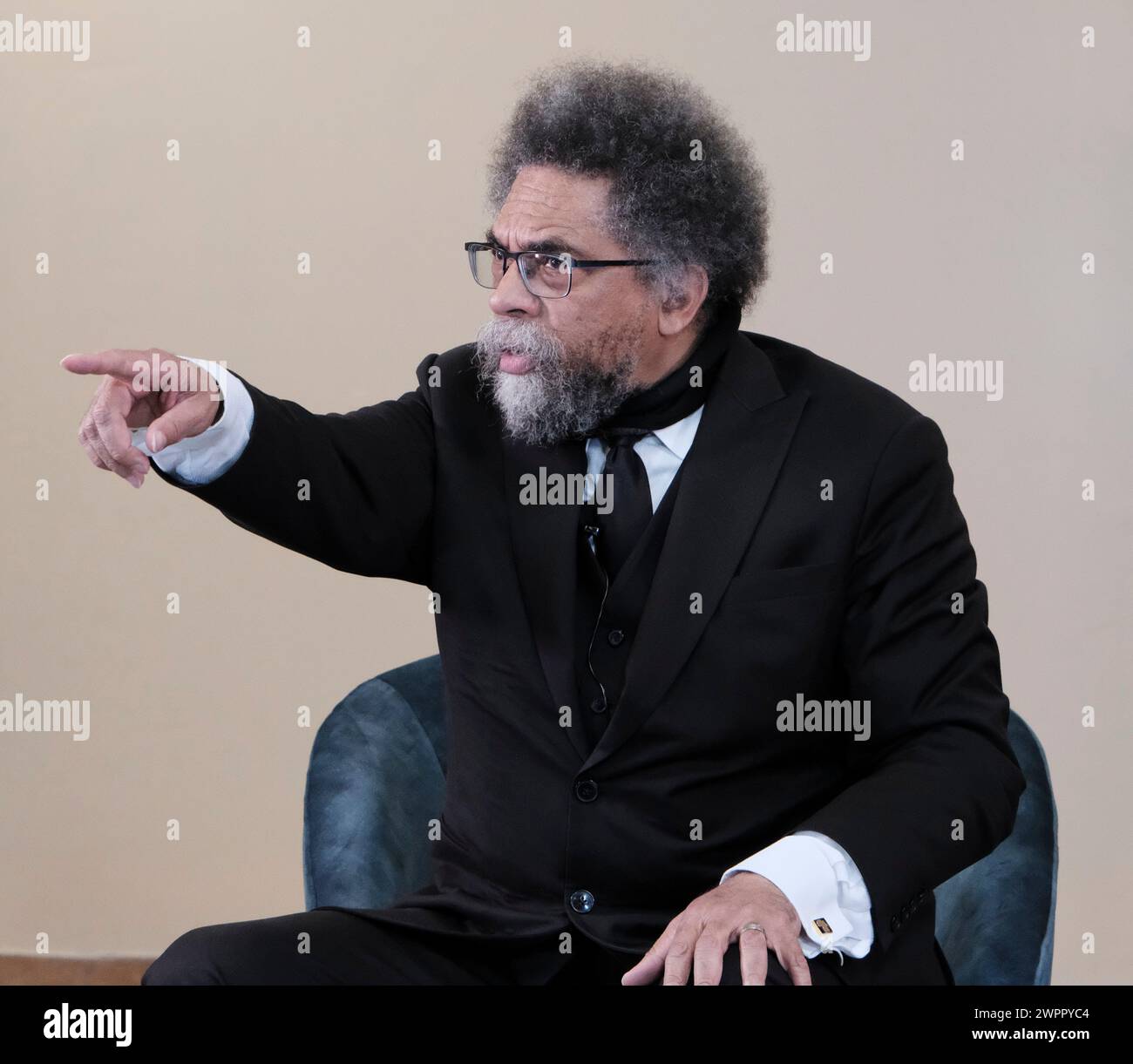 Atlanta, Georgia, USA. 8th Mar, 2024. Dr. Cornel West speaks to the ...