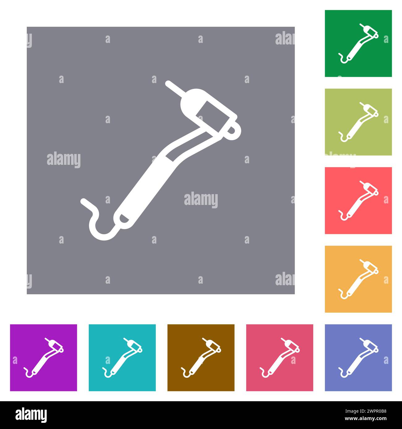 Dental drill flat icons on simple color square backgrounds Stock Vector Image & Art - Alamy