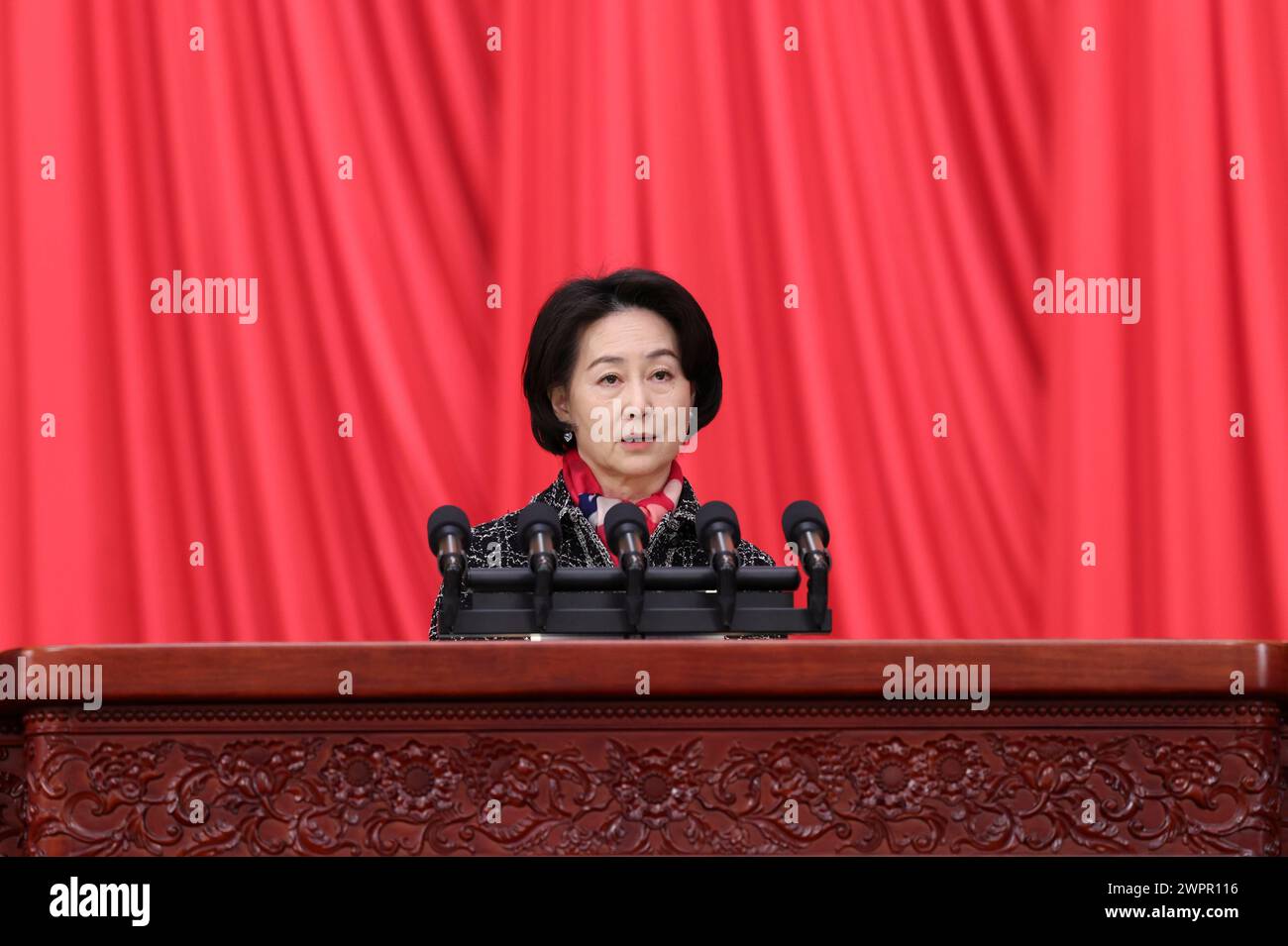Beijing, China. 9th Mar, 2024. Pansy Ho Chiu-king, a member of the 14th ...