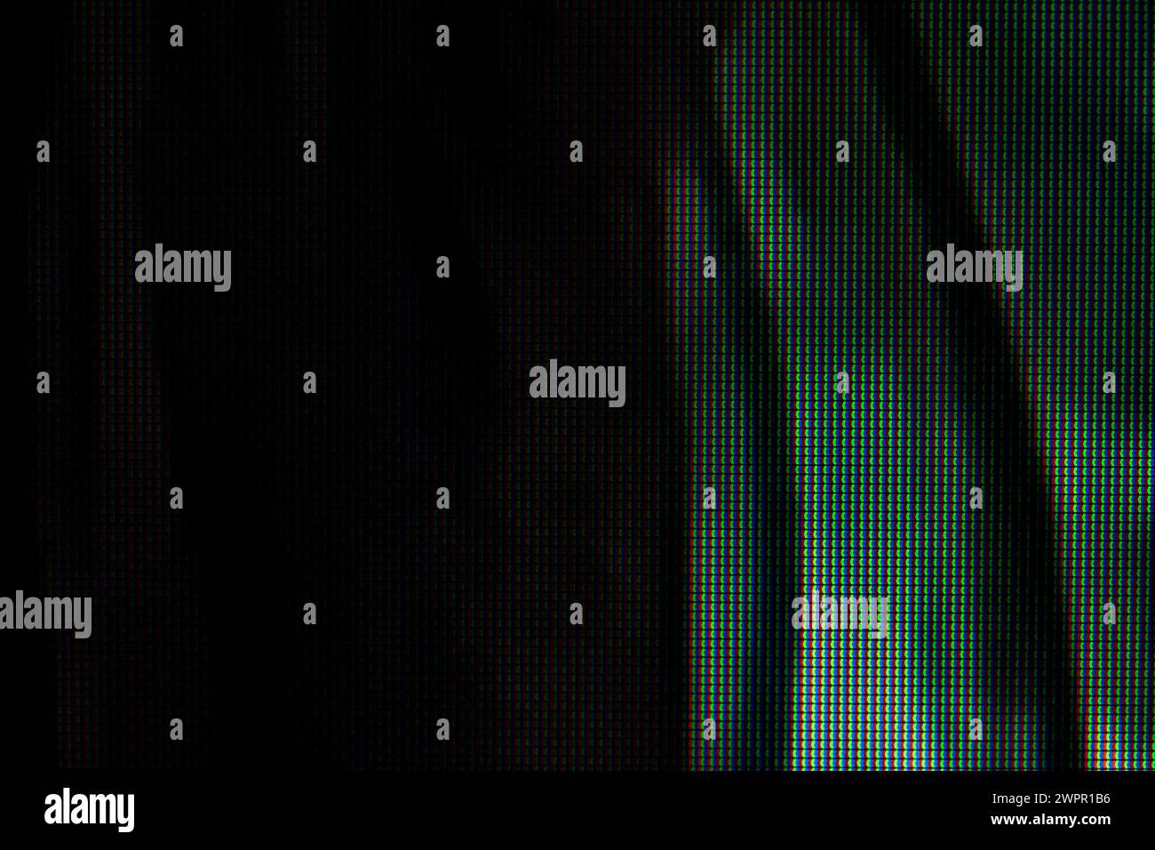 Detailed close-up of an LCD screen, abstract dark green black ...