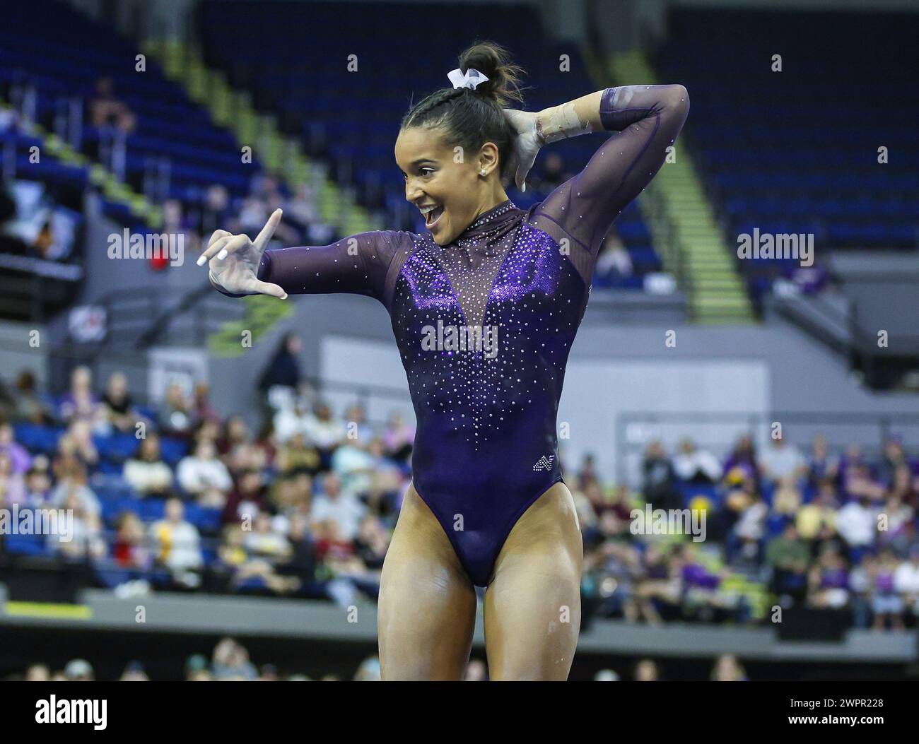 March 8, 2023: LSU's Haleigh Bryant competes on the floor exercise ...