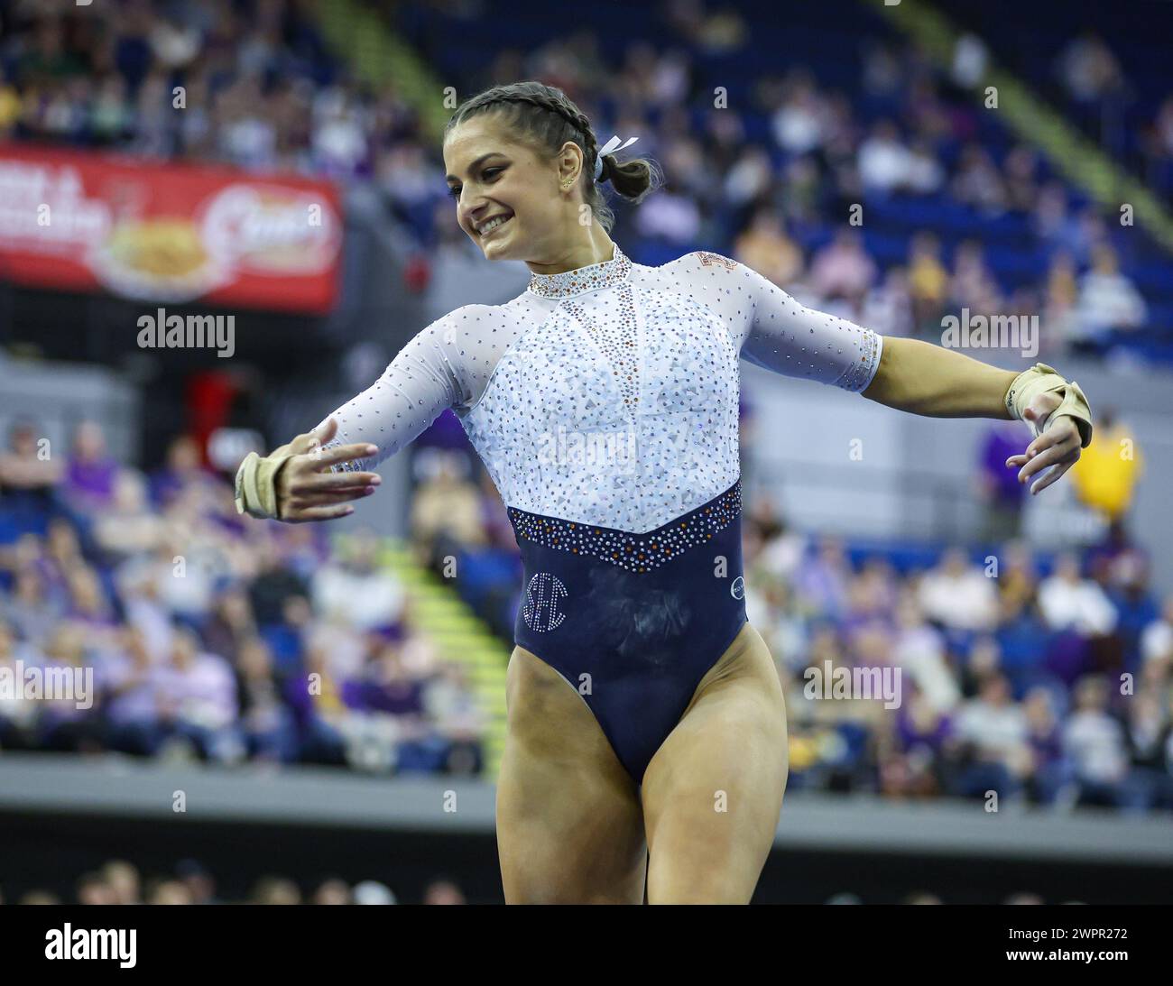 Baton Rouge, LA, USA. 8th Mar, 2023. Auburn's Cassie Stevens competes ...