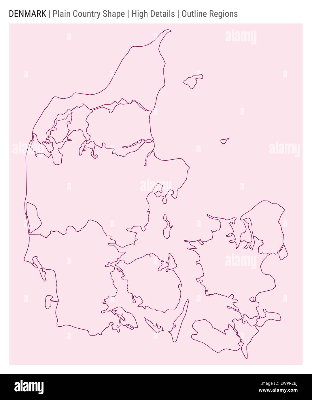 Denmark vector outline map hi-res stock photography and images - Alamy