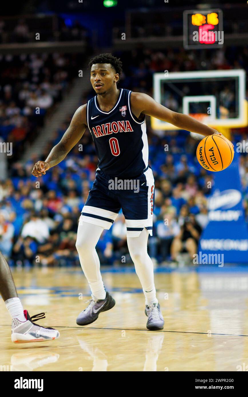 LOS ANGELES, CA - MARCH 07: Arizona Wildcats guard Jaden Bradley (0 ...