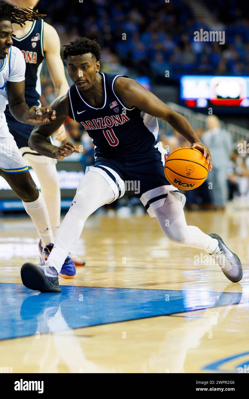 LOS ANGELES, CA - MARCH 07: Arizona Wildcats guard Jaden Bradley (0 ...