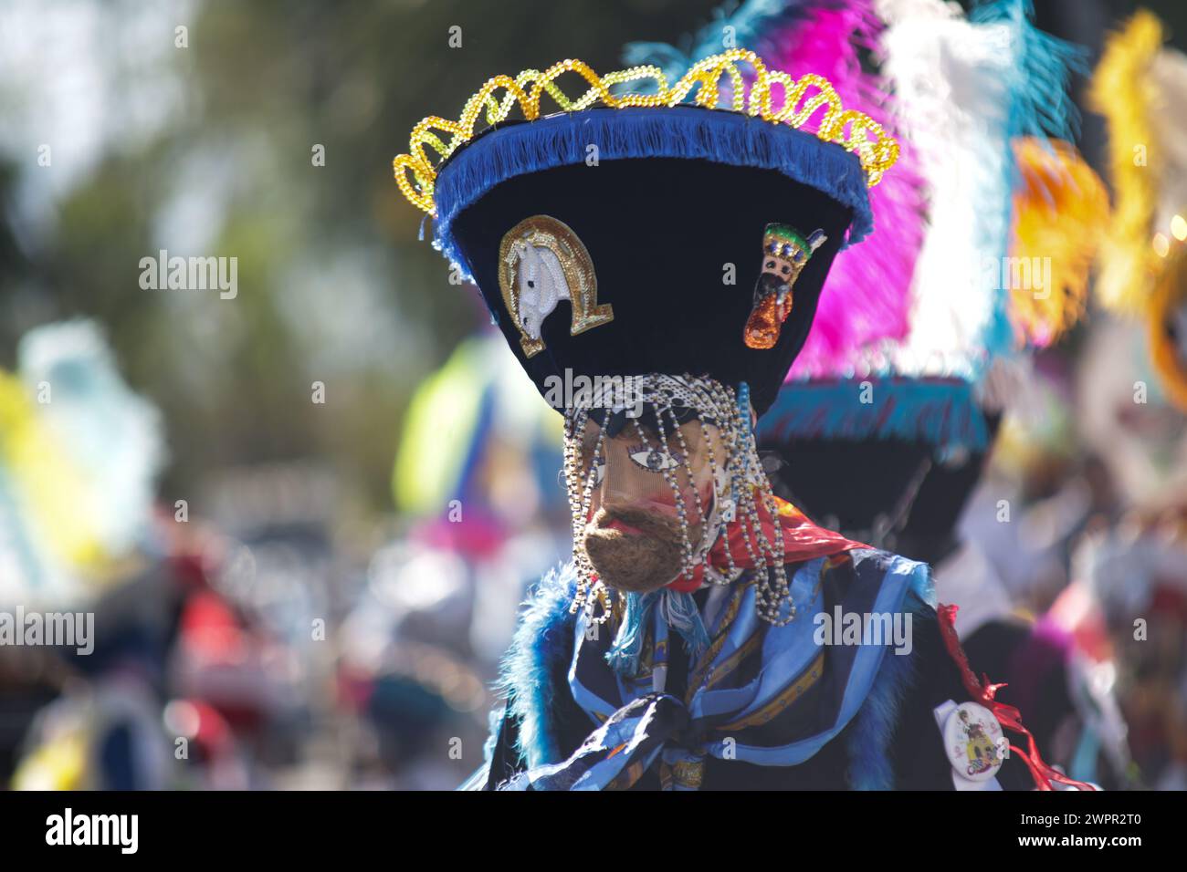 Mexico City, Mexico. 8th Mar, 2024. A person in costume participates in ...