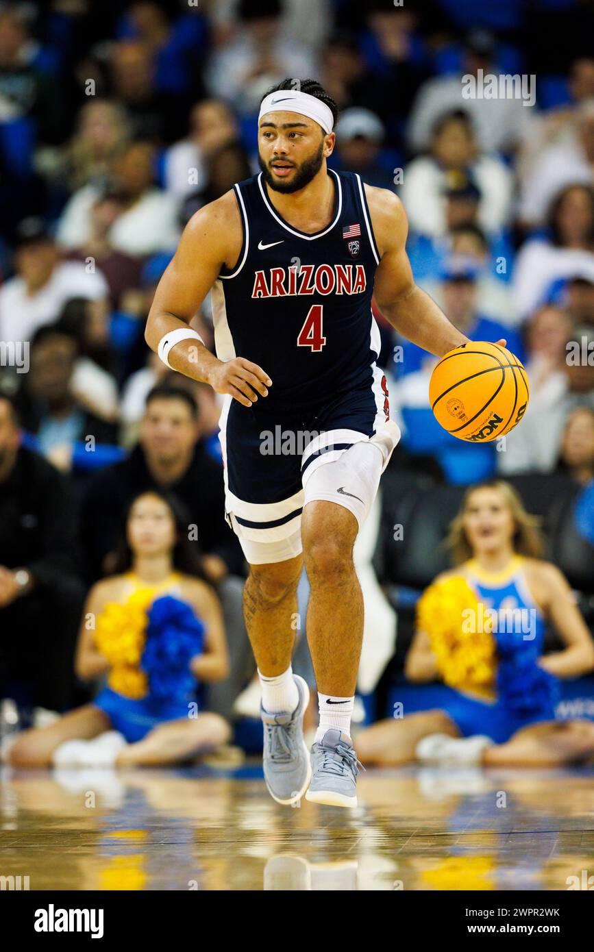 LOS ANGELES, CA - MARCH 07: Arizona Wildcats guard Kylan Boswell (4 ...