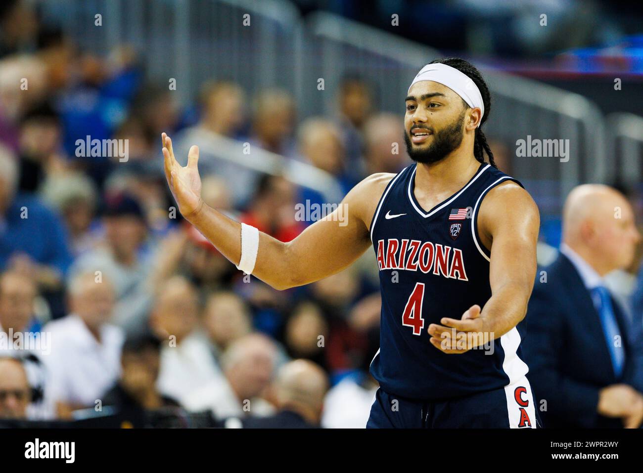 LOS ANGELES, CA - MARCH 07: Arizona Wildcats guard Kylan Boswell (4 ...