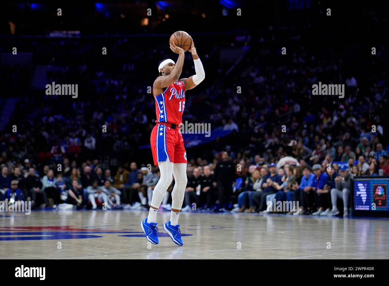 Philadelphia 76ers' Ricky Council IV plays during an NBA basketball ...