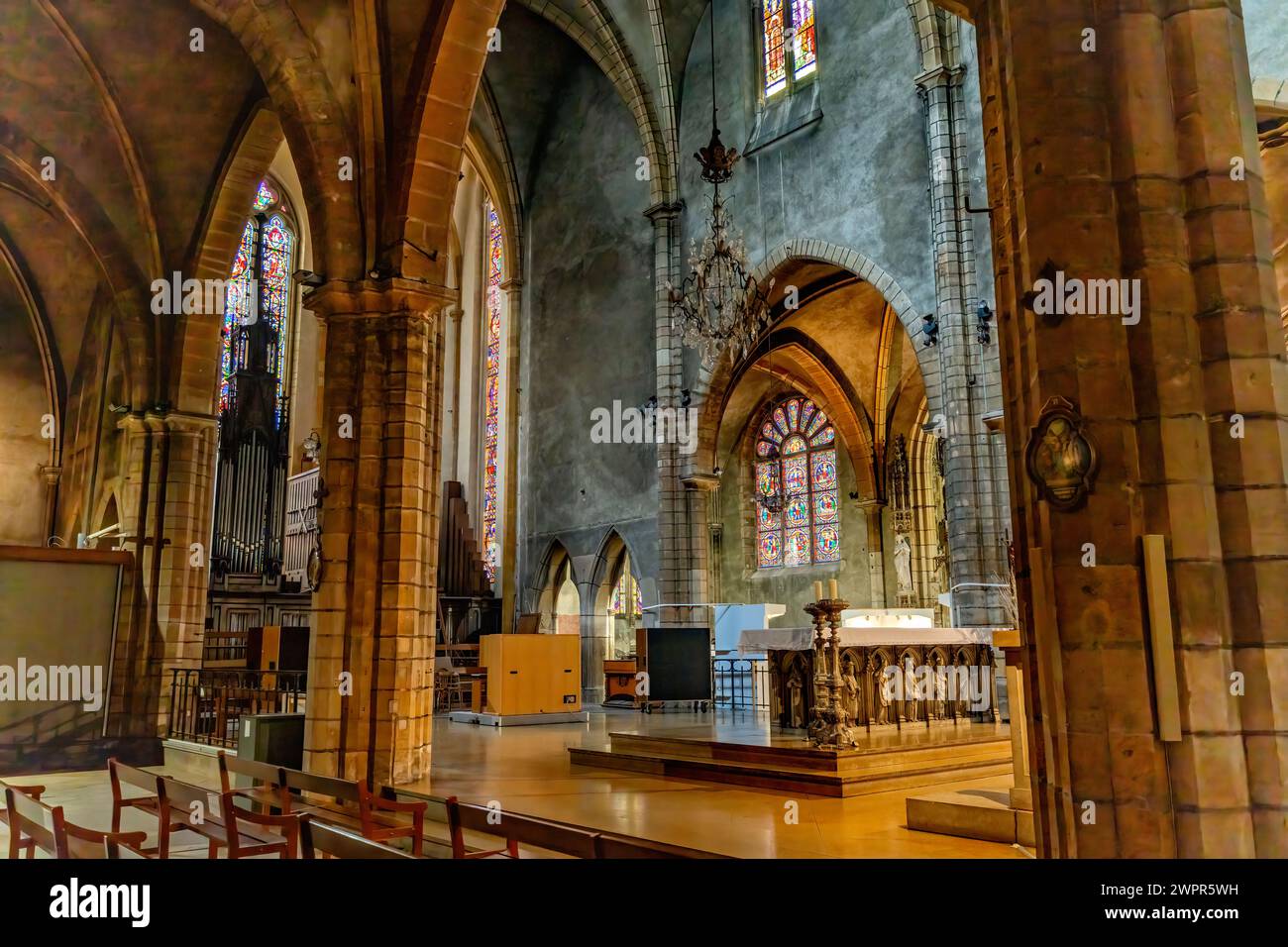 Ancient Medieval Saint Bonaventure Altar Basilica Arches Stained Glass ...