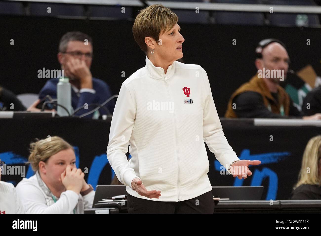 Indiana head coach Teri Moren gestures during the second half of an ...