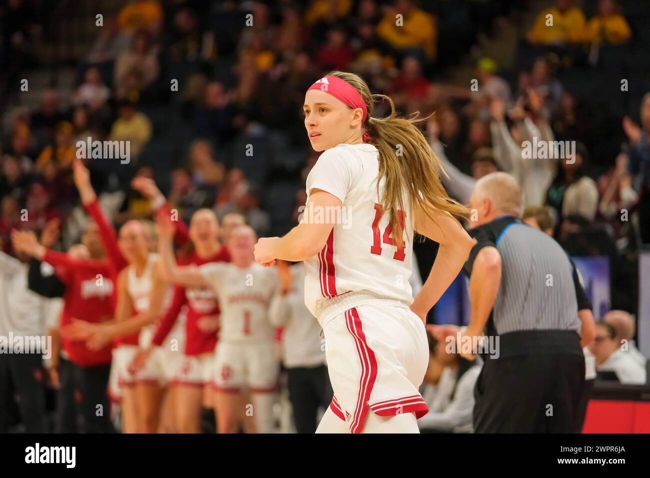Minneapolis, Minnesota, USA. 8th Mar, 2024. Indiana Hoosiers guard SARA ...