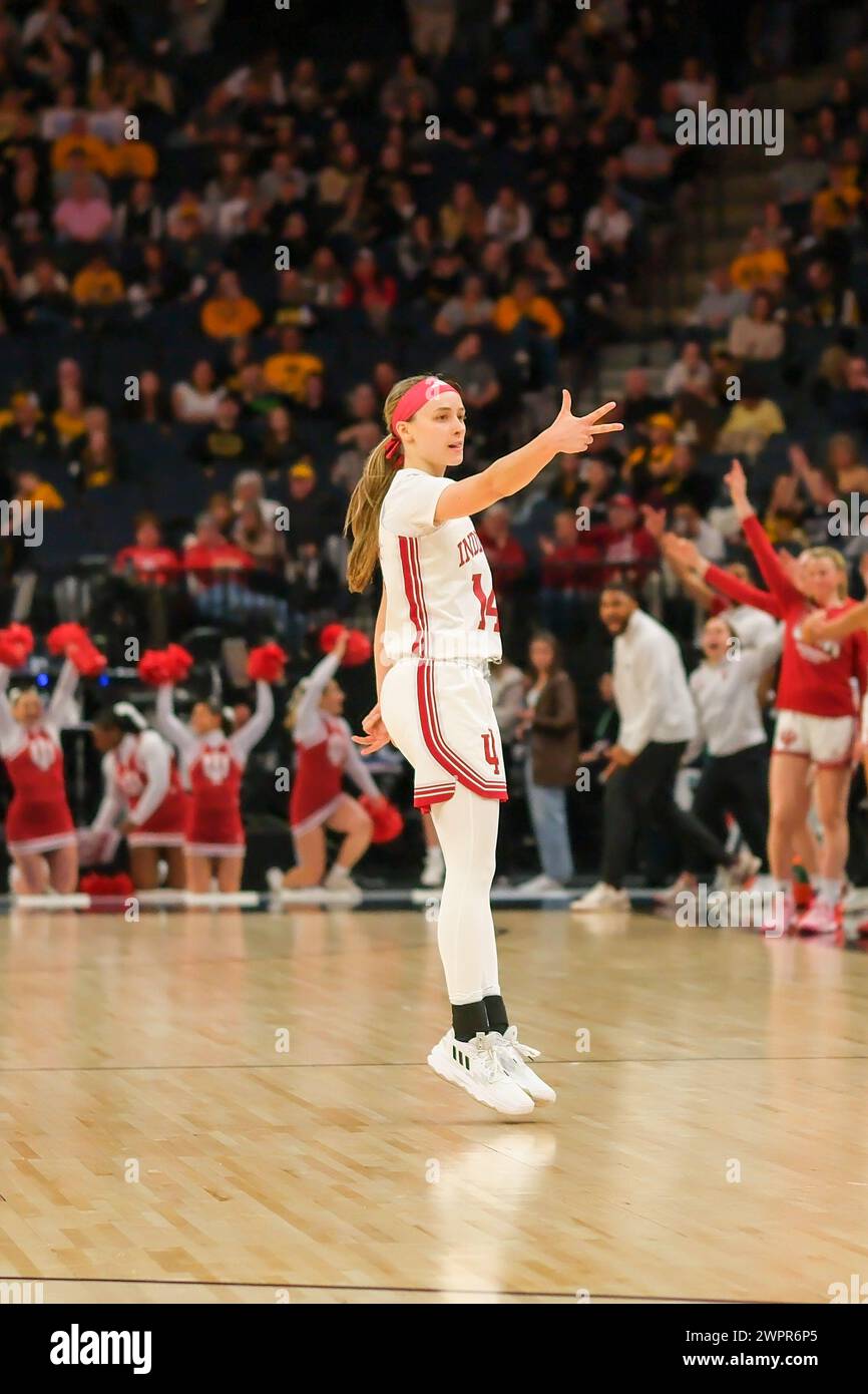 Minneapolis, Minnesota, USA. 8th Mar, 2024. Indiana Hoosiers guard SARA ...