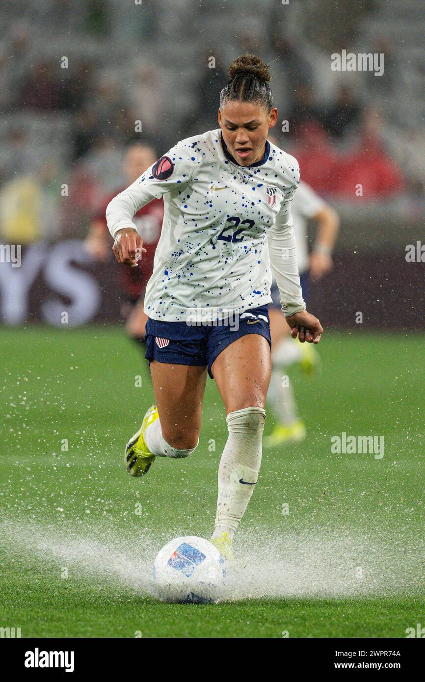 United States forward Trinity Rodman (22) during the Concacaf W Gold ...
