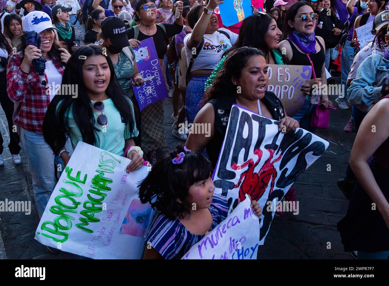 March 8, 2024, Playa del Carmen, Mexico: Women take to the main streets of the city to take part ...
