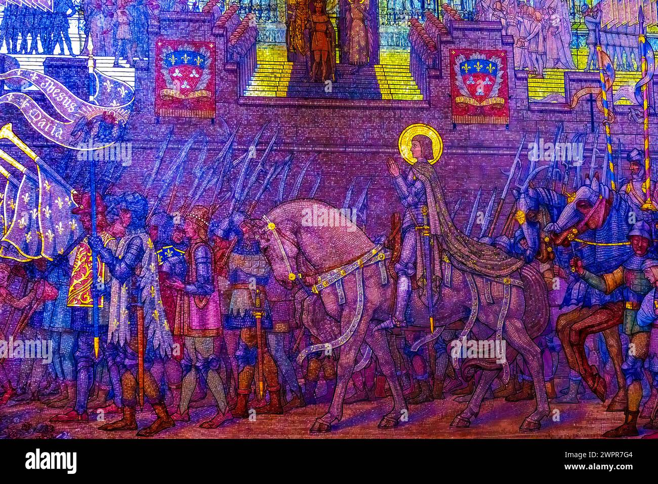 Colorful Gilded Saint Joan of Arc Mosaic Basilica of Notre Dame de ...