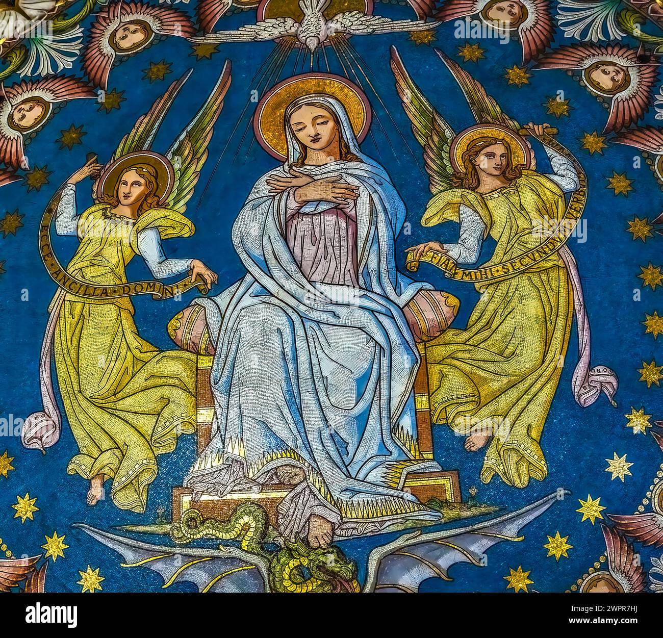 Colorful Virgin Mary Mosaic Basilica of Notre Dame de Fourvière Lyon ...