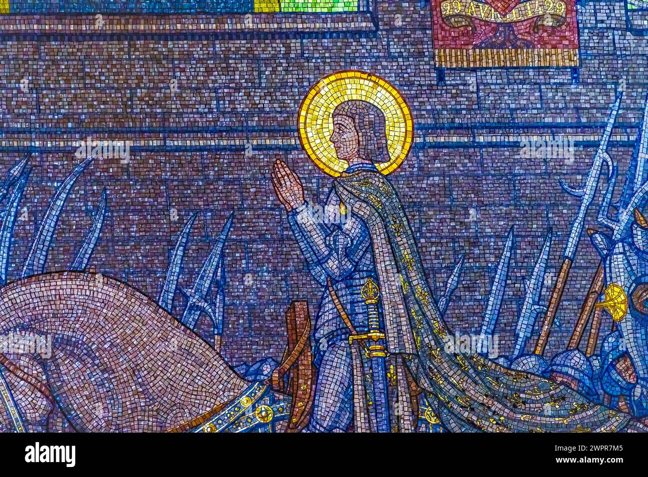 Colorful Gilded Saint Joan of Arc Mosaic Basilica of Notre Dame de ...