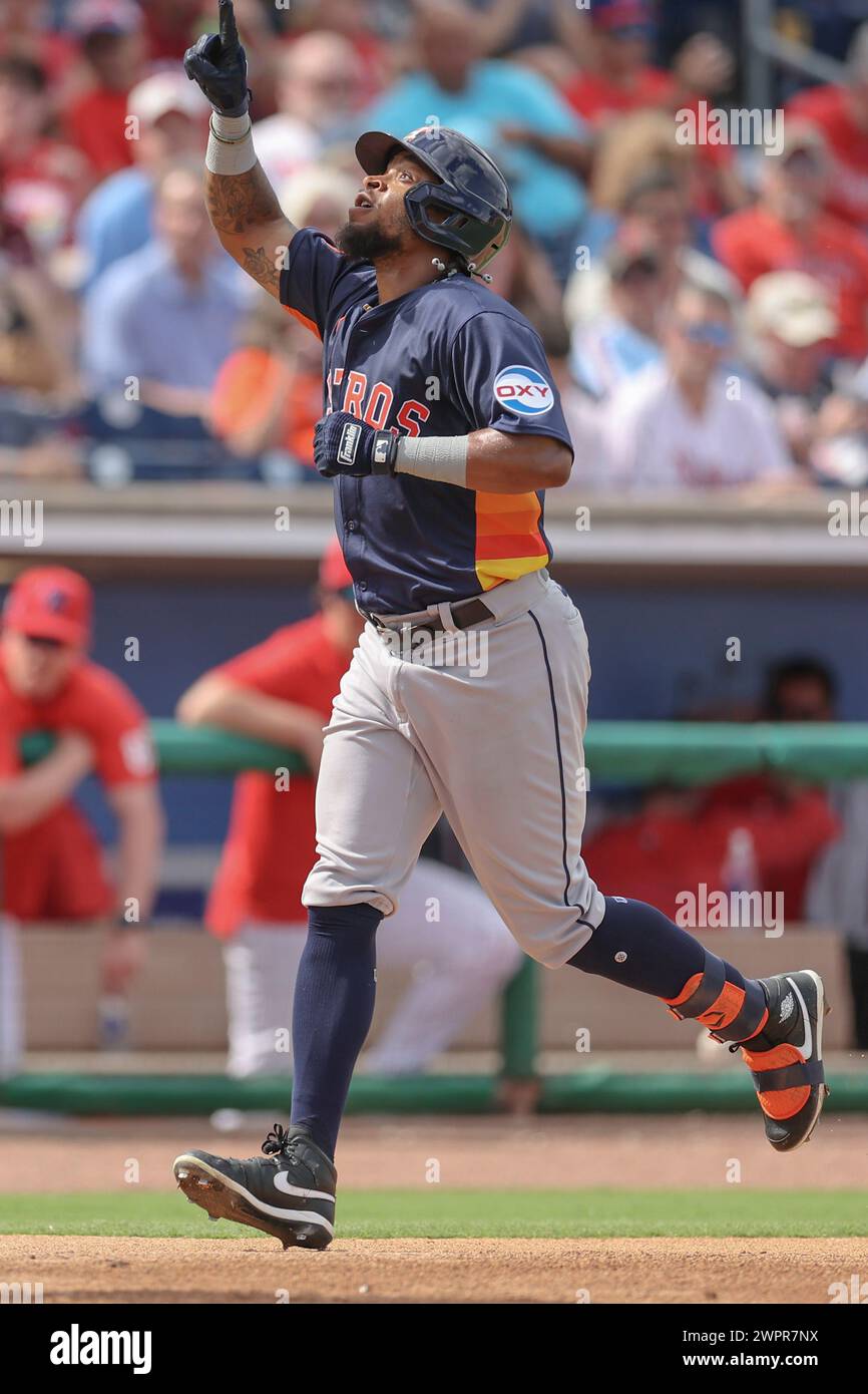 Clearwater, FL: Houston Astros left fielder Corey Julks (9) homers to ...