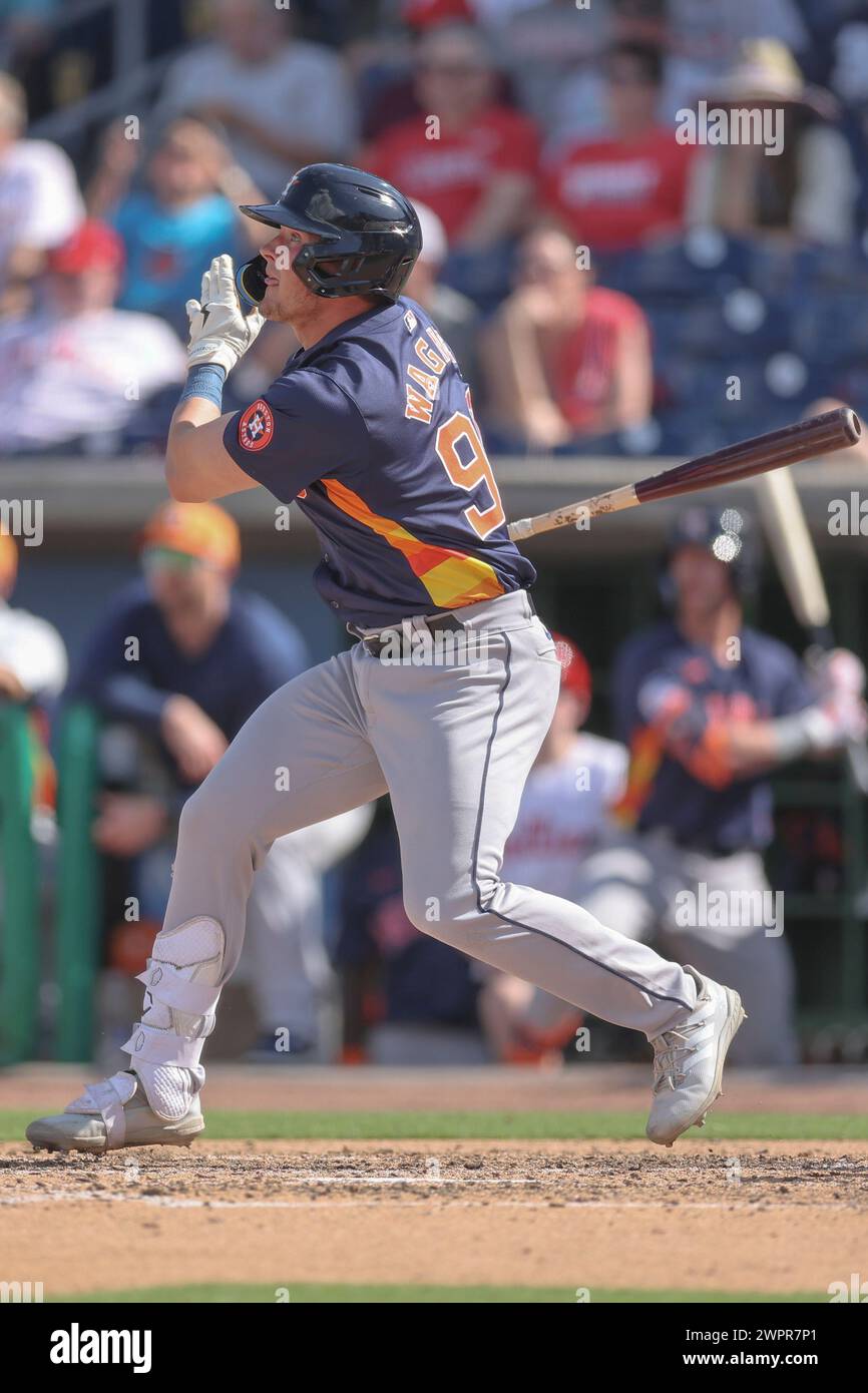 Clearwater, FL: Houston Astros first baseman Will Wagner (90) lines out ...