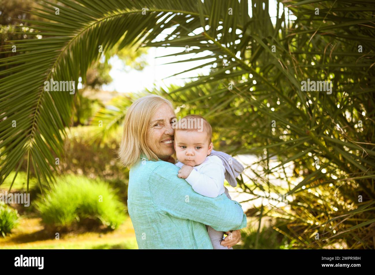 Beautiful happy smiling senior elderly woman holding on hands cute ...