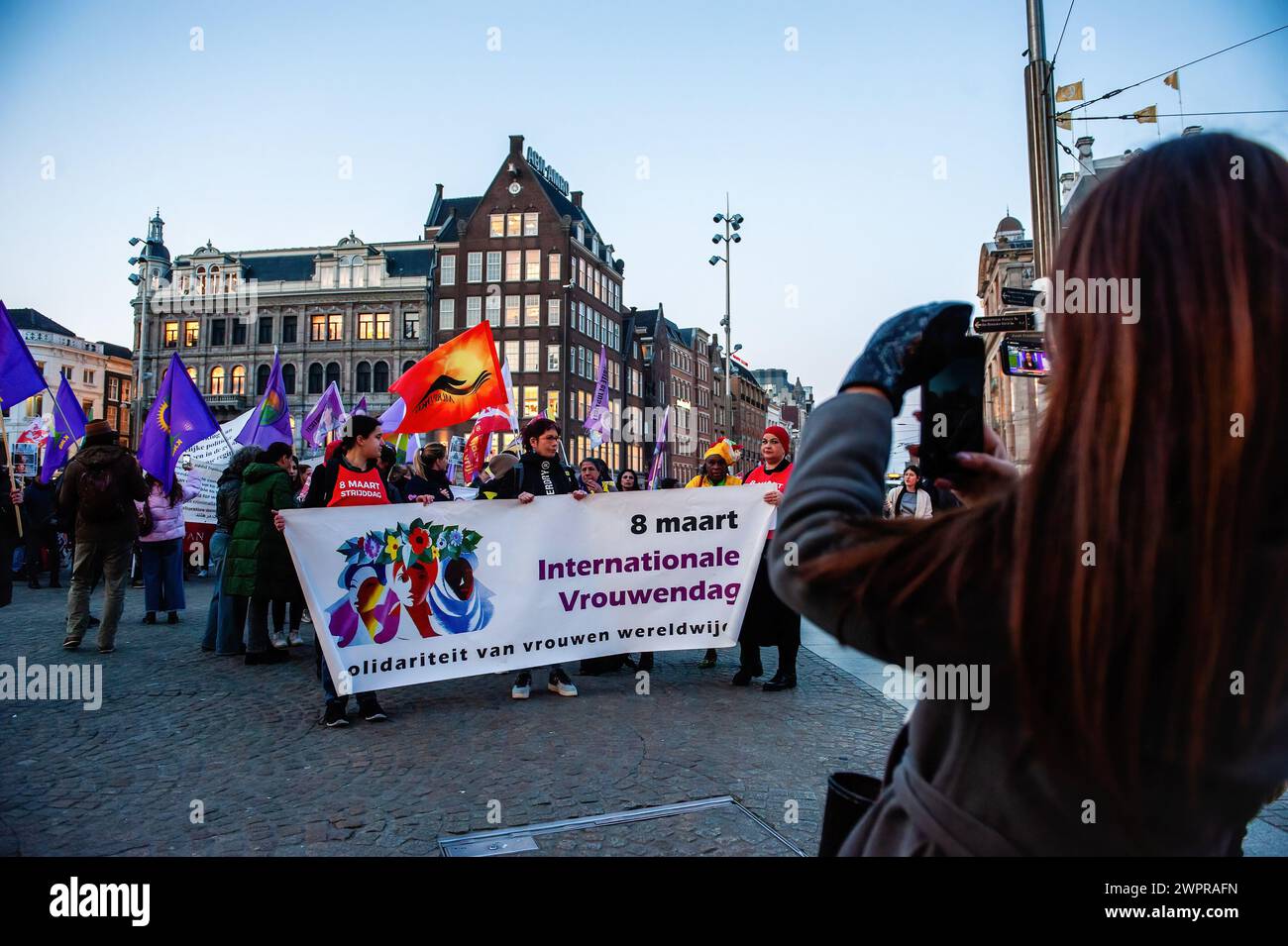 Amsterdam, Netherlands. 08th Mar, 2024. A woman takes a photo of the ...