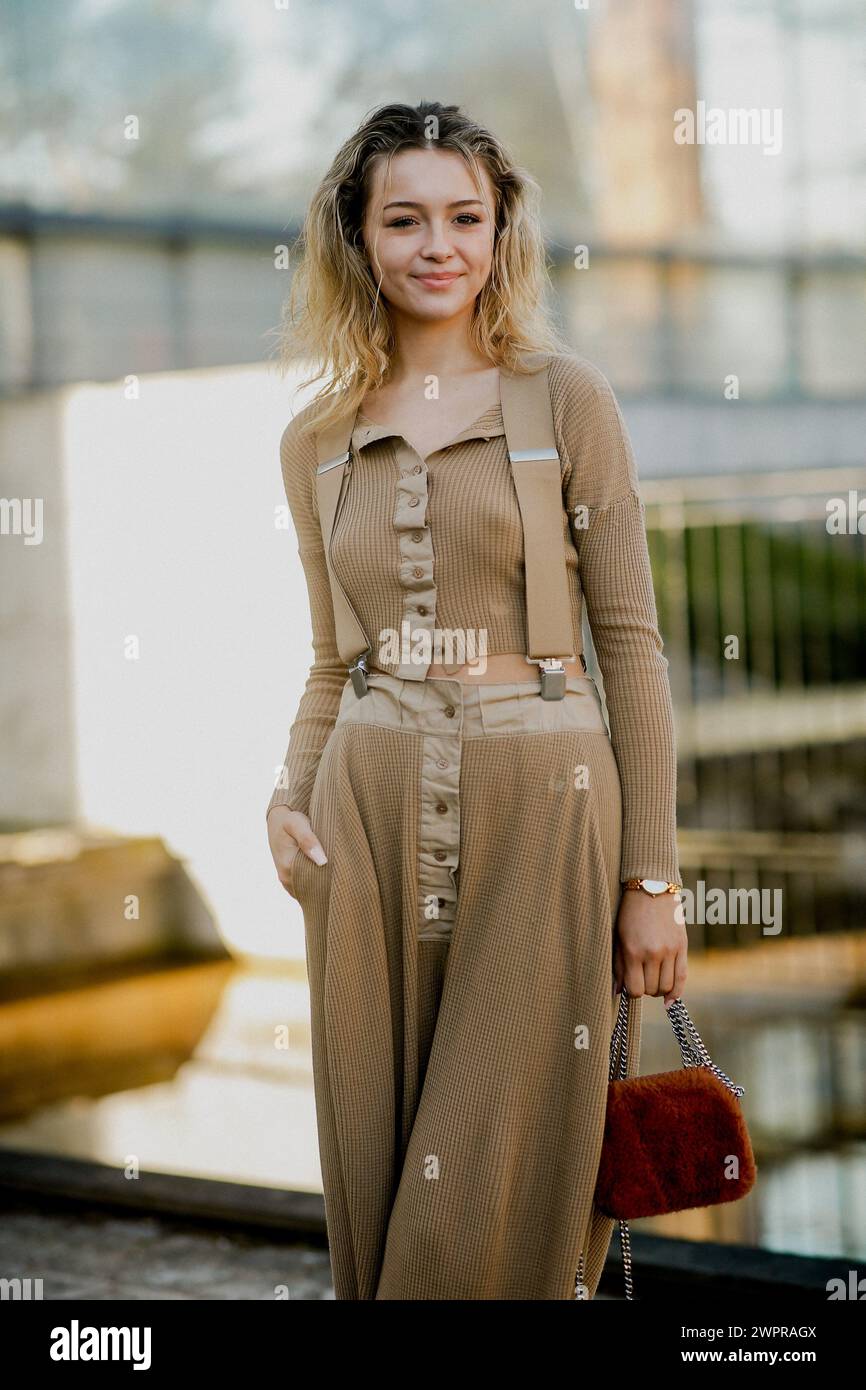Paris, France. 08th Mar, 2024. Street style, Florence Robertson (Glam ...