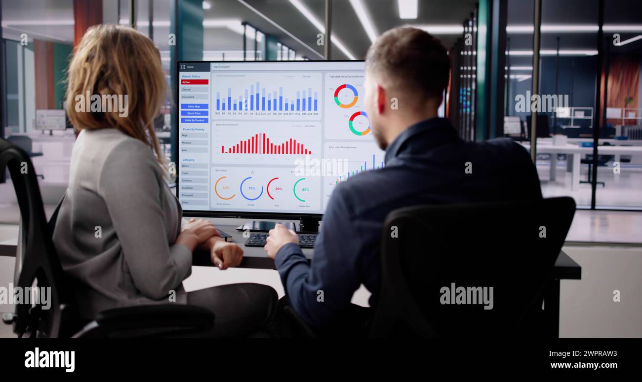 Performance Analytics Dashboard Tech On PC Screen. Computer Dashboard ...